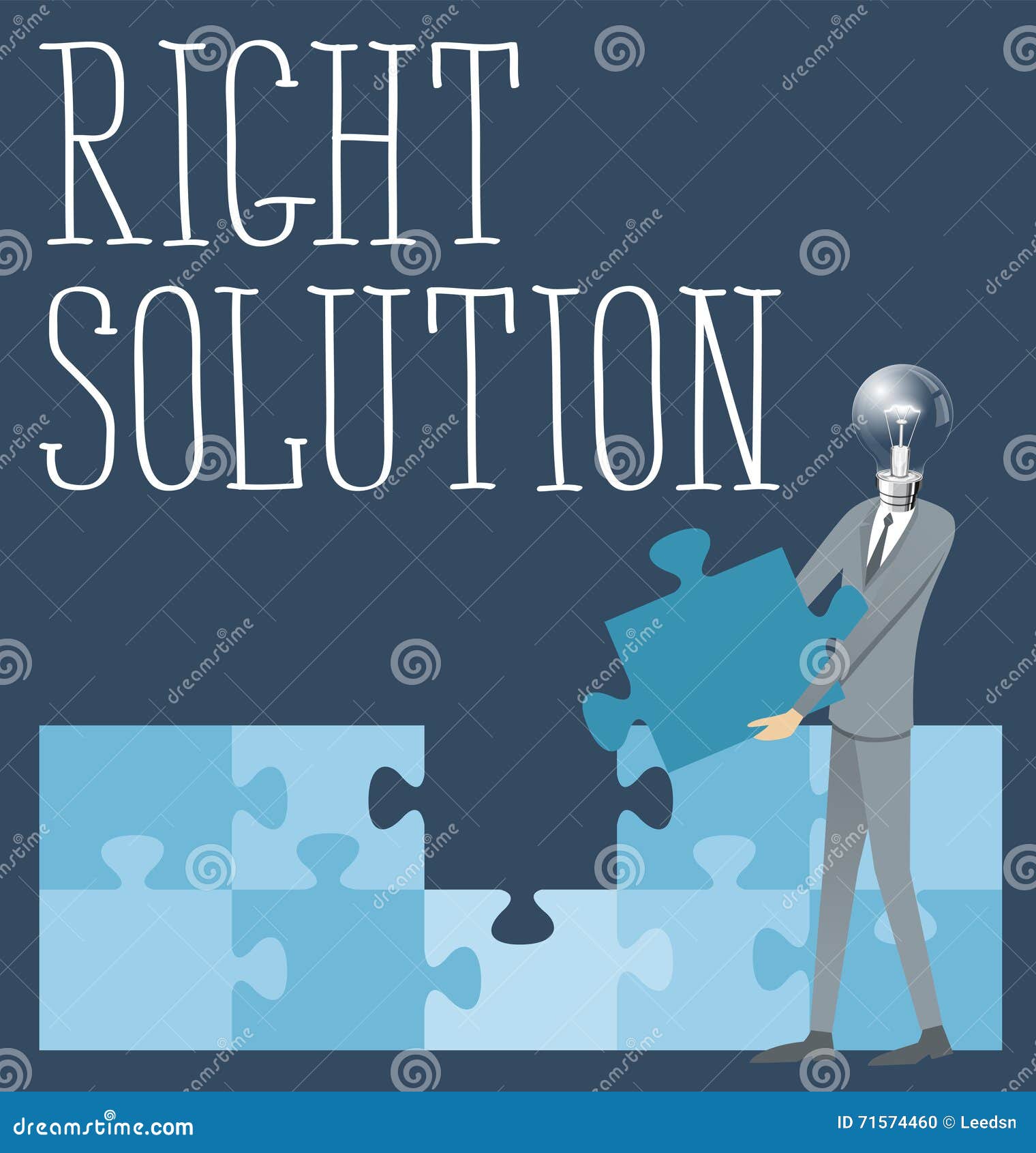 Vector Flat Business Concept Right Solution Stock Vector - Illustration ...