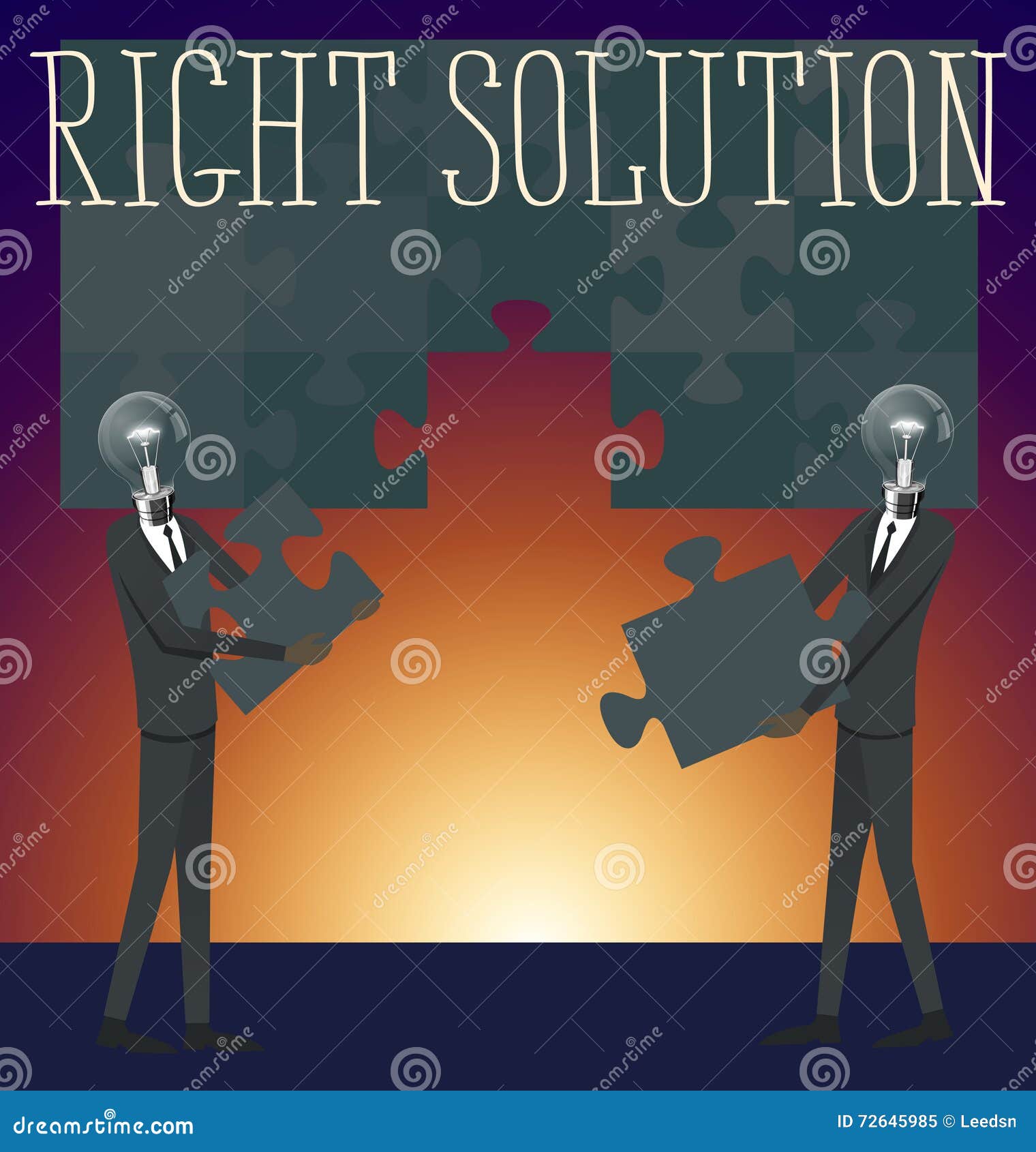 Vector Flat Business Concept Right Solution Stock Vector - Illustration ...
