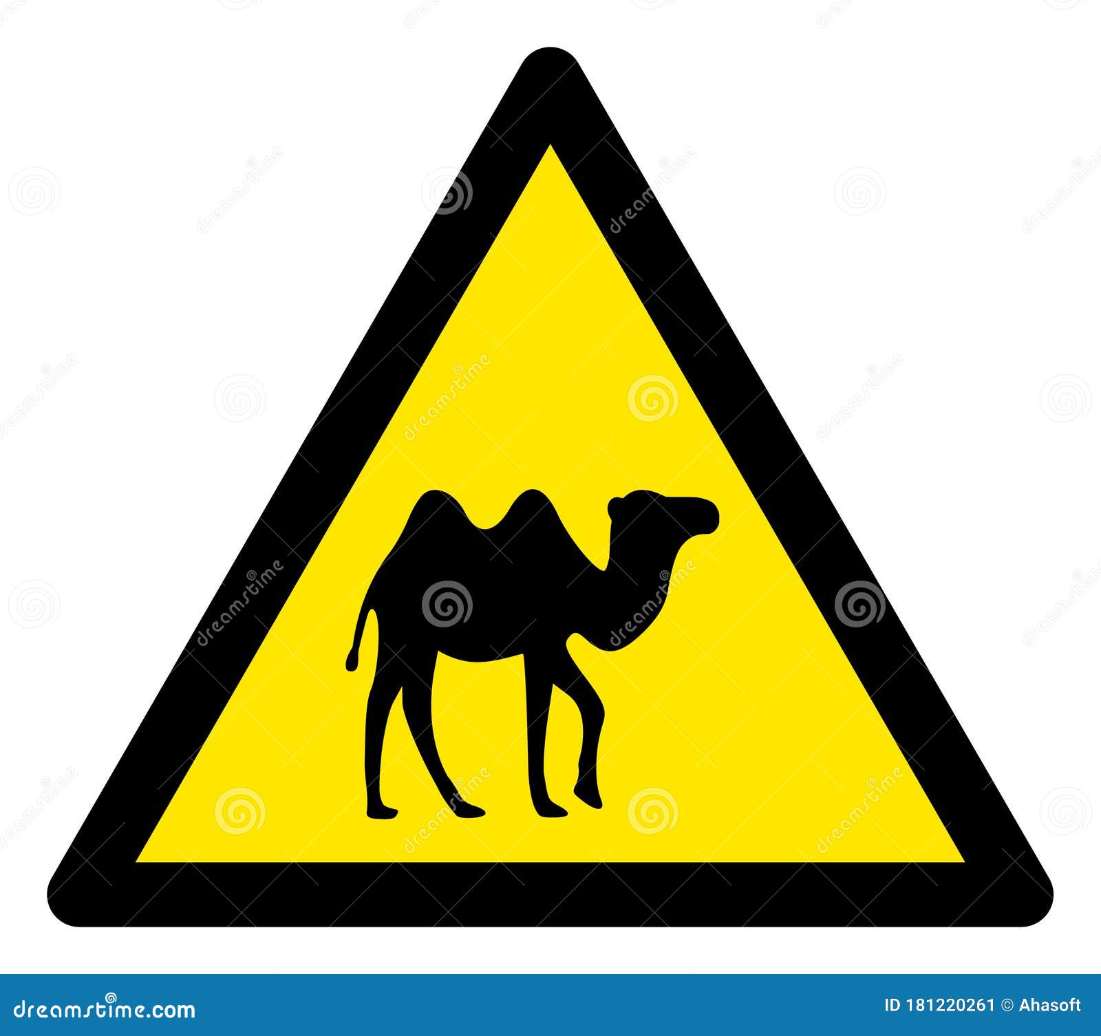 Camel Warning Sign Red. Goof Hazard Attention Symbol. Danger Road Sign ...