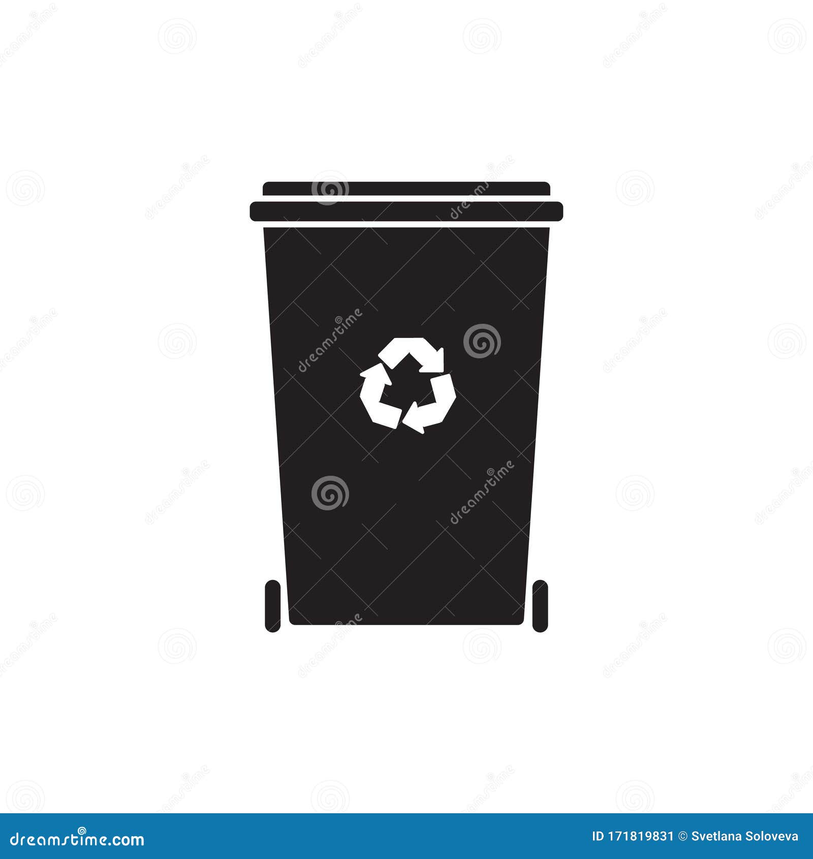 Recycling Bin Black Background