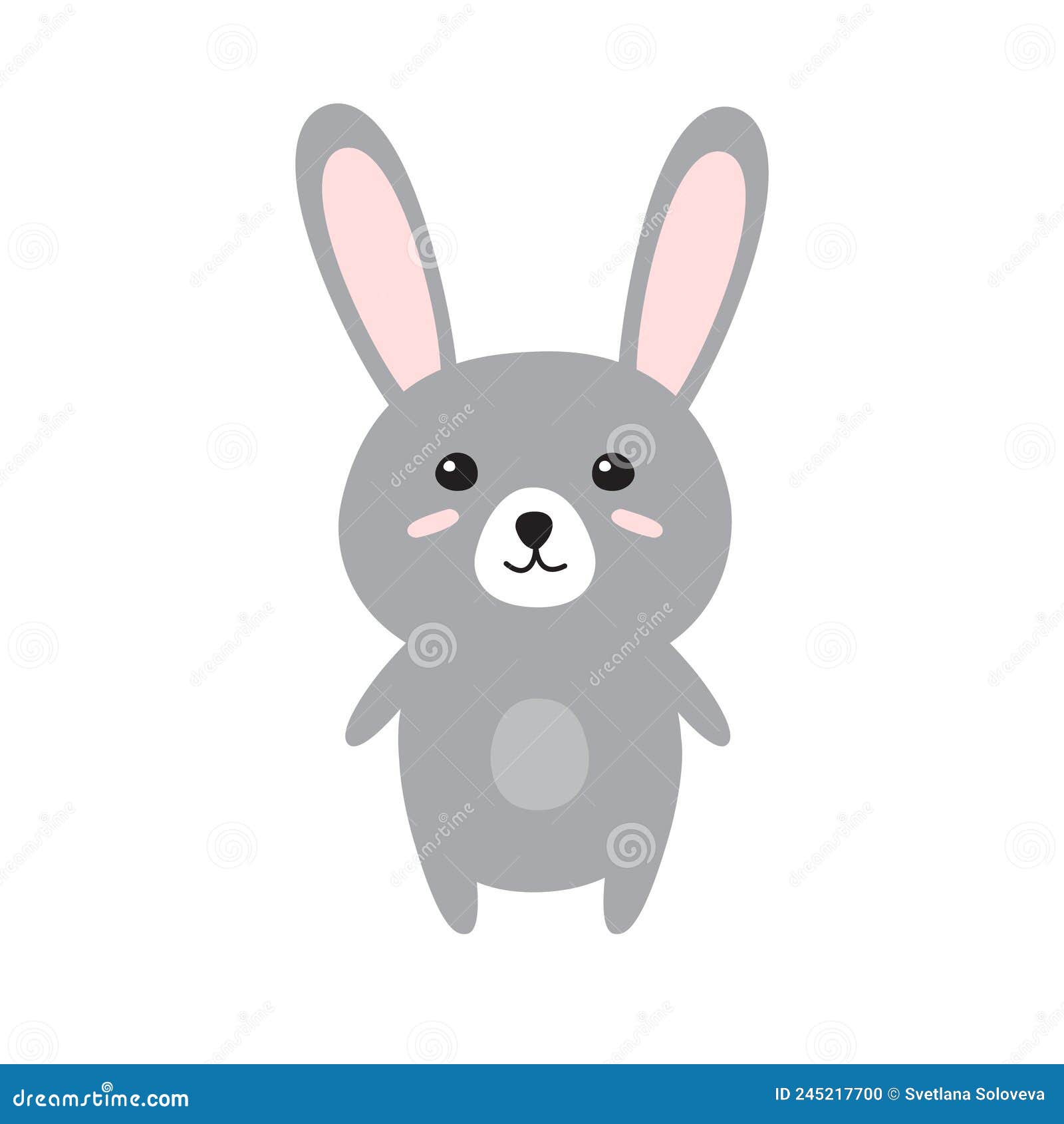 Vector Flat Cartoon Bunny Rabbit Stock Vector - Illustration of easter ...