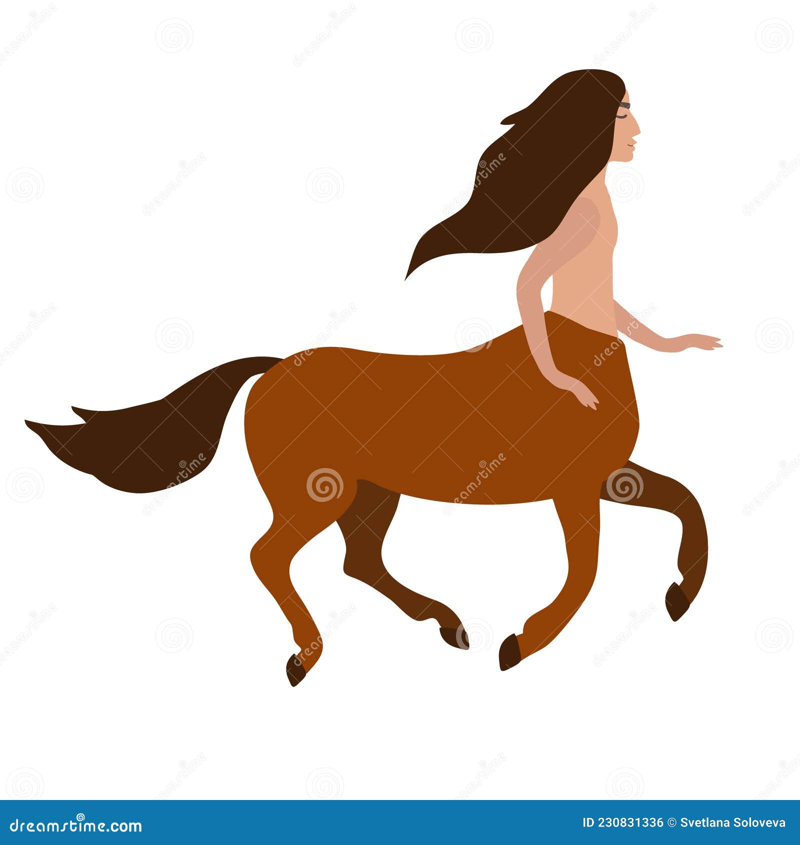 Vector Flat Cartoon Centaur Stock Illustration - Illustration of hero ...