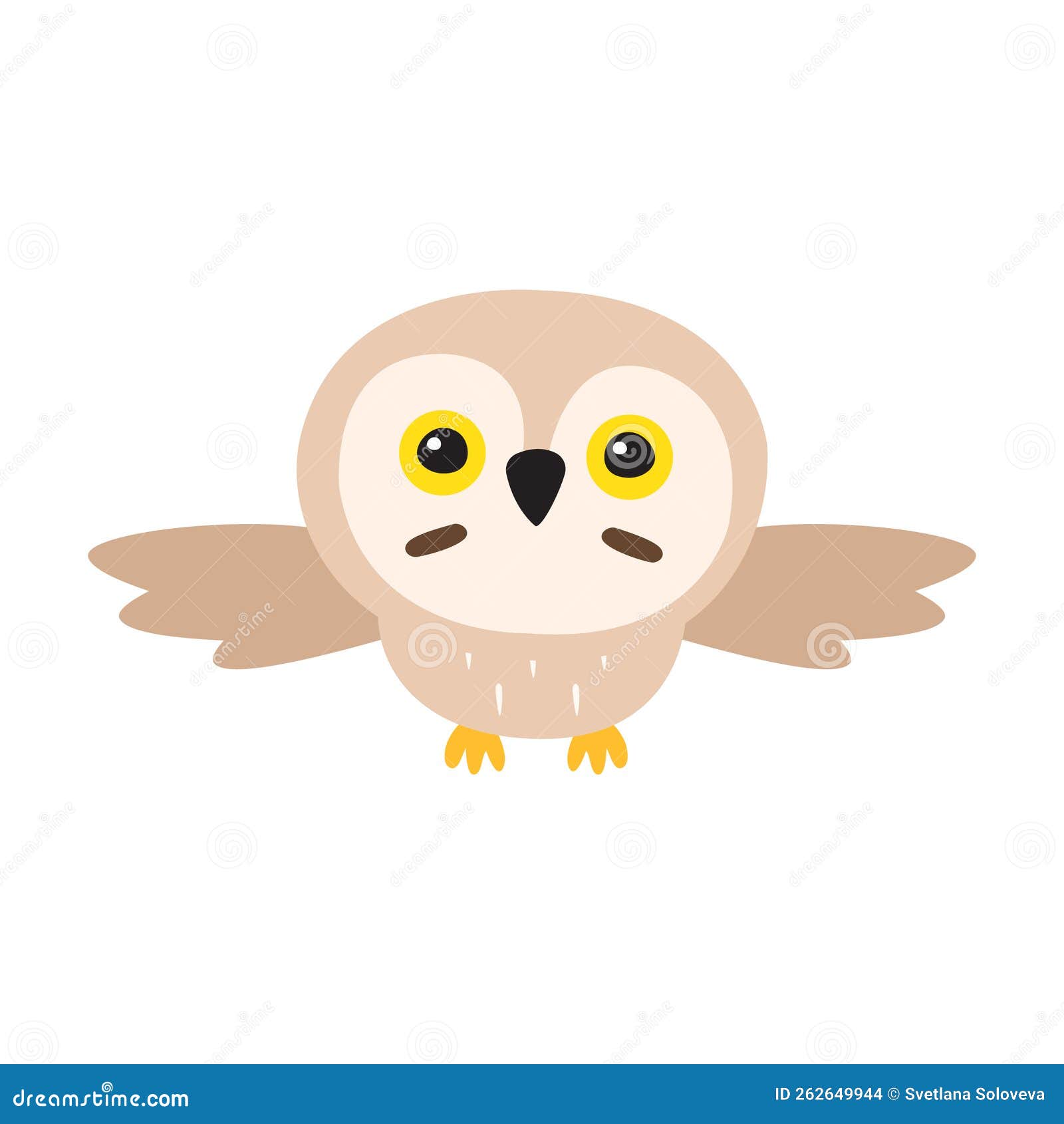 Vector Flat Cartoon Flying Owl Stock Vector - Illustration of night ...