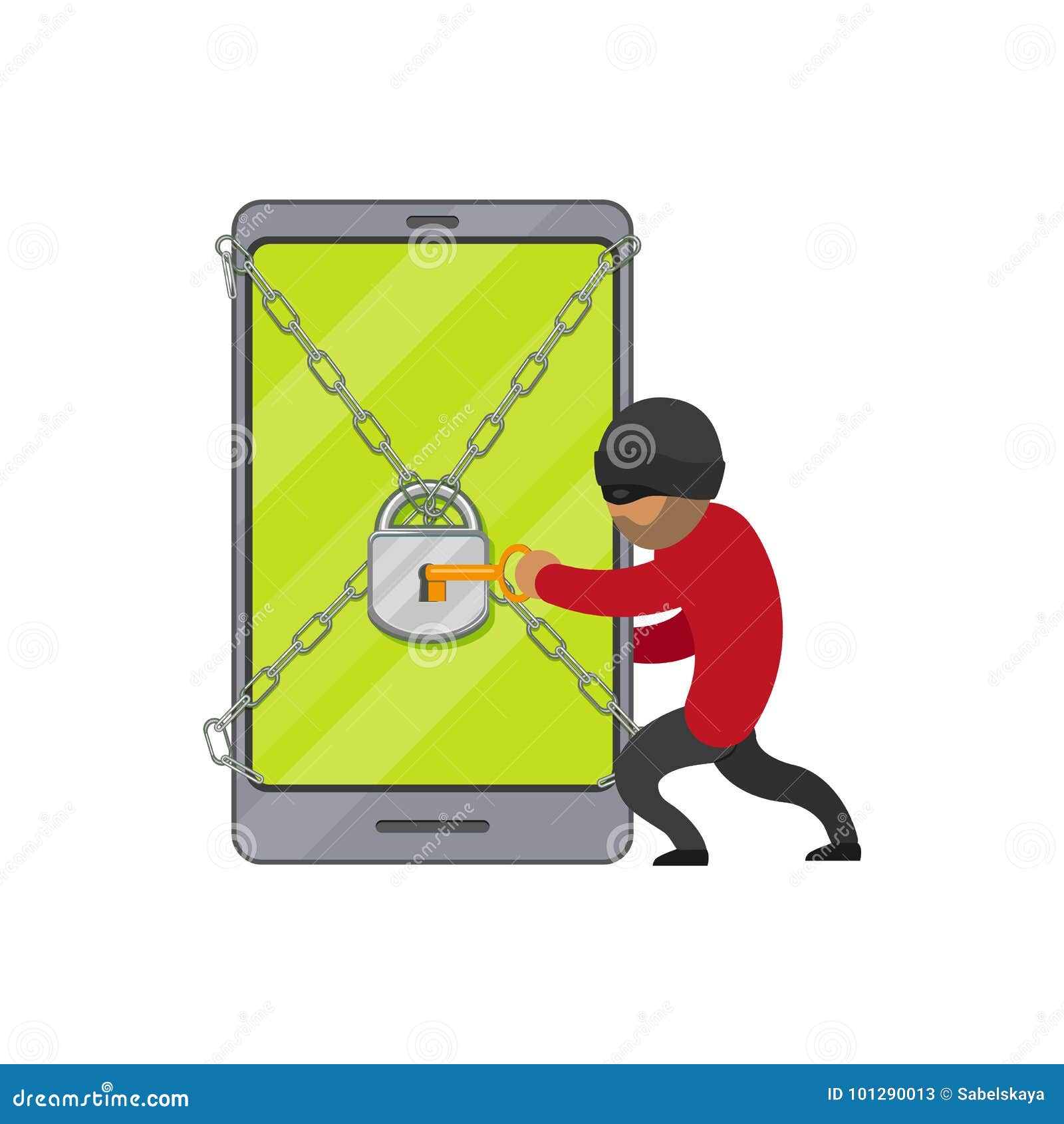 Vector Flat Cartoon Hacker Data Attack Concept Stock Vector ...