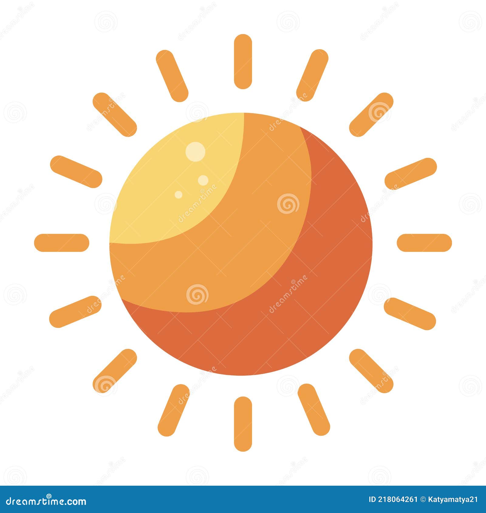 Vector Flat Cartoon Illustration Summer Sun. Stock Vector ...