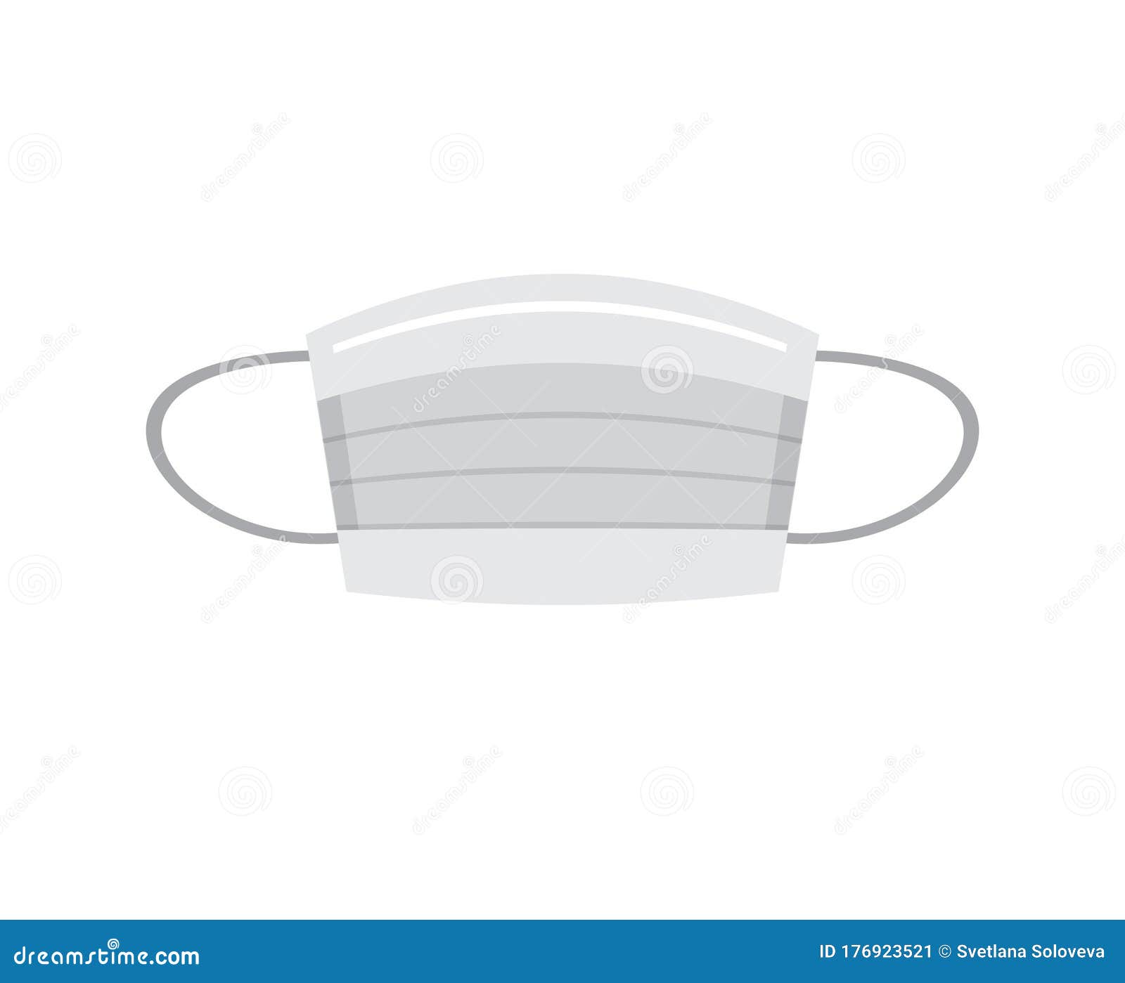 Vector Flat Cartoon Medical Face Mask Stock Illustration - Illustration ...