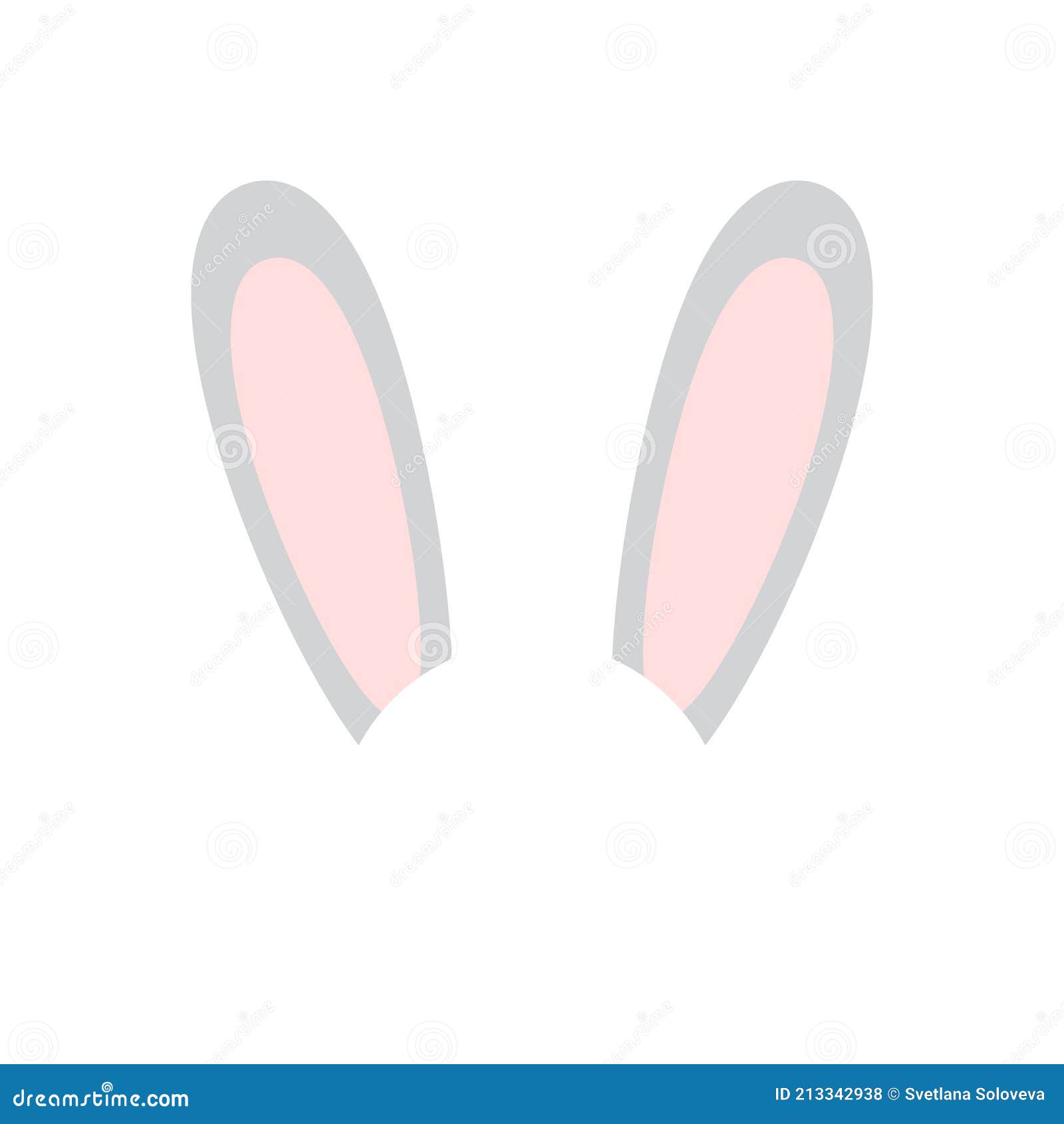 Vector Flat Cartoon Rabbit Bunny Ears Stock Vector - Illustration of ...