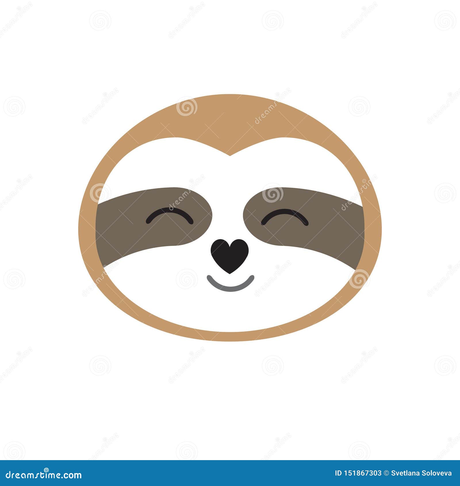 Sloth Face Pattern Seamless. Lazybones Animal Cartoon Background ...