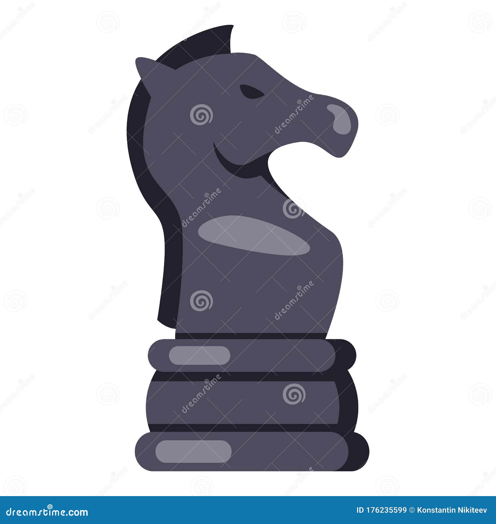 Vector Flat Chess Knight Icon Stock Vector - Illustration of position ...