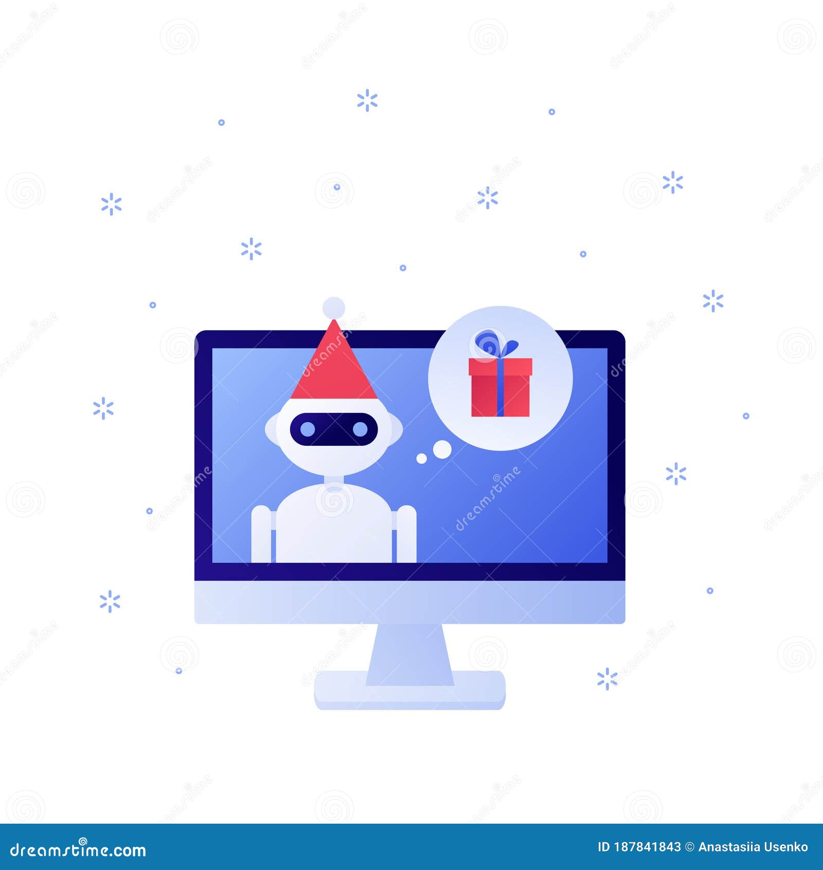 Vector Flat Christmas Celebration Technology Person Illustration ...