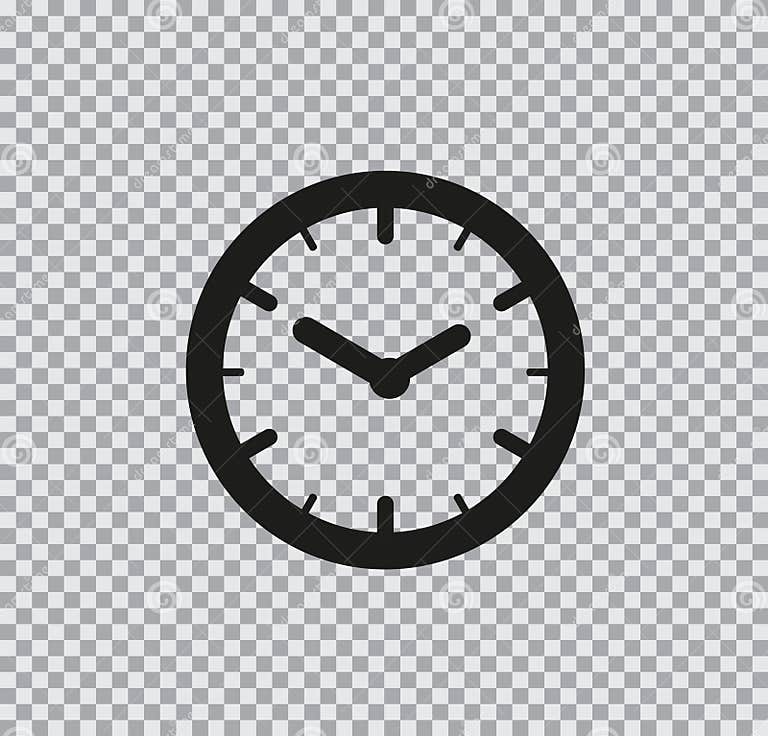Vector Flat Clock Icon on Transparent Background Stock Vector ...
