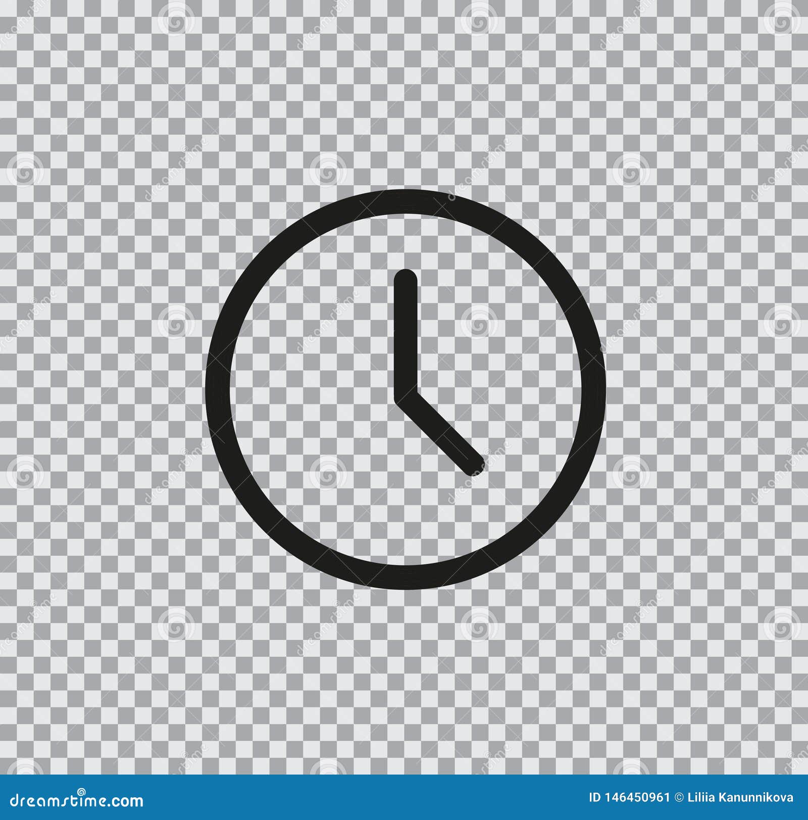Vector Flat Clock Icon on Transparent Background Stock Illustration ...