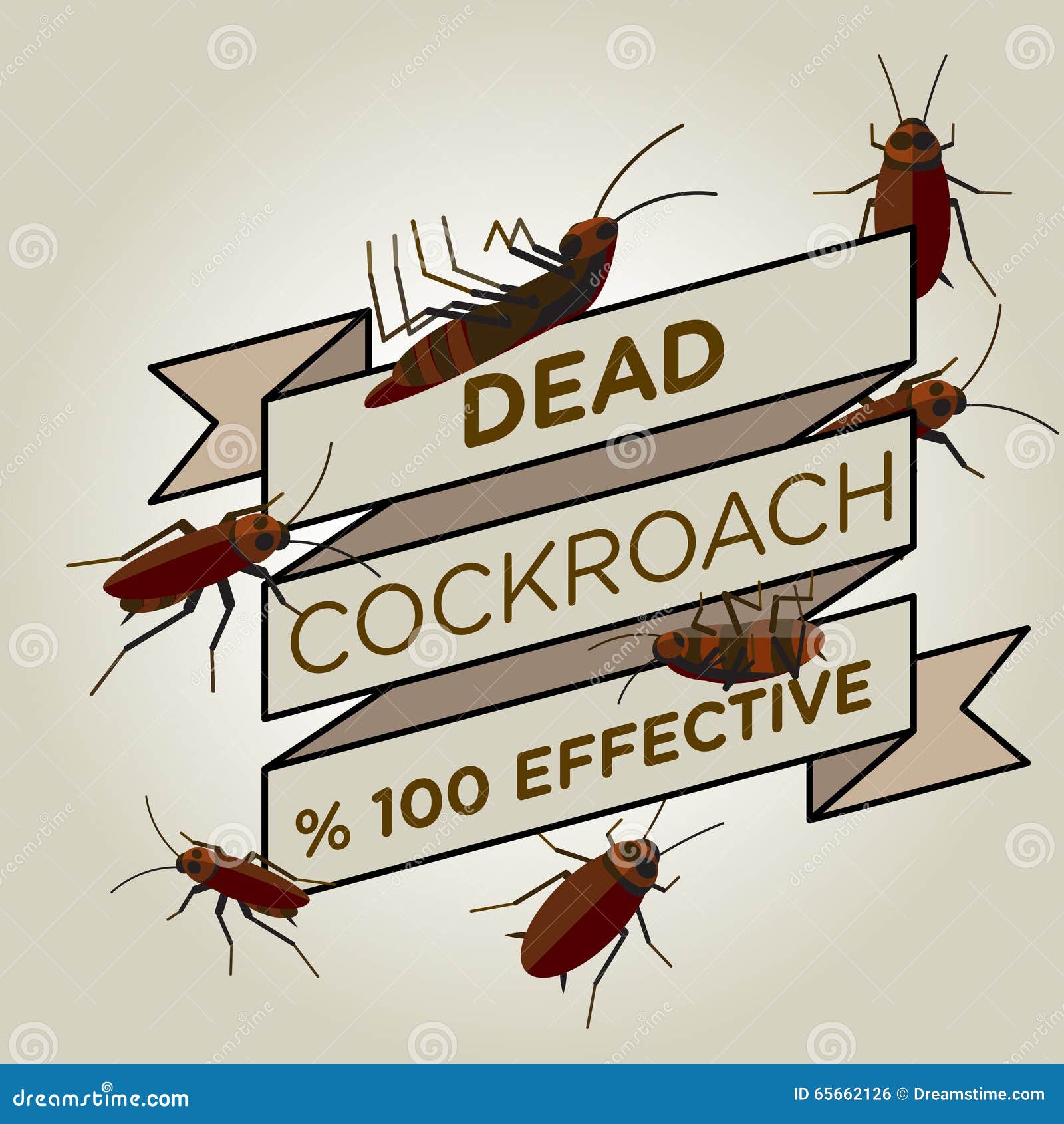 Vector Flat Cockroach Ribbon Badge Banner Stock Vector - Illustration ...