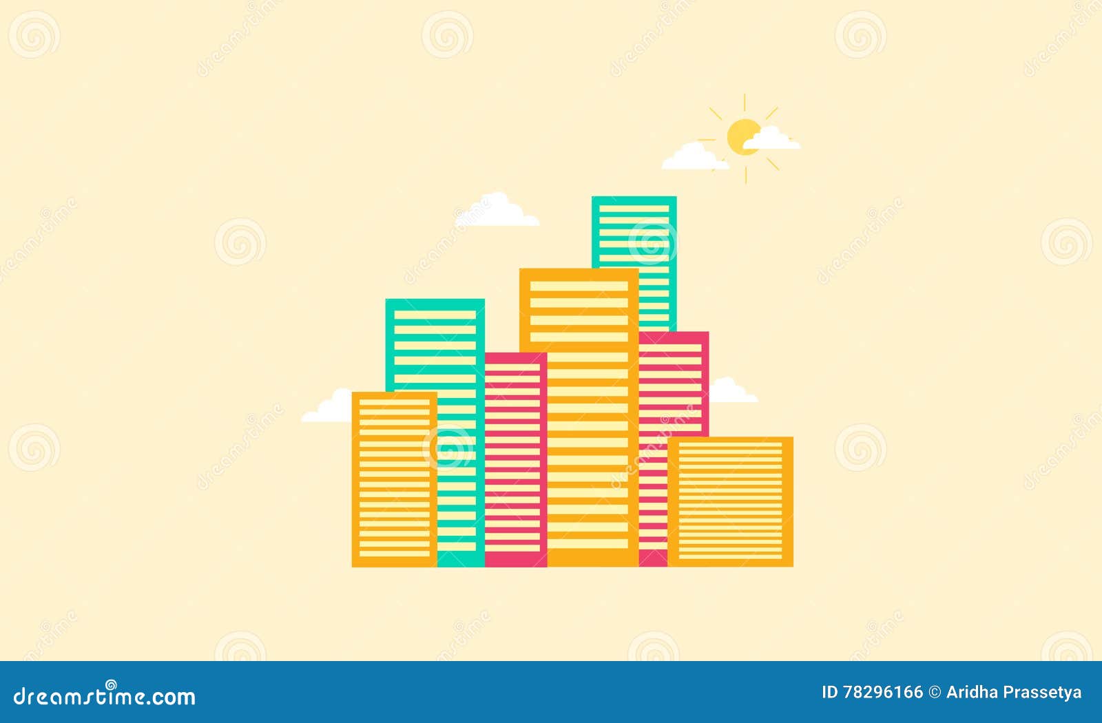 Vector Flat of Colorful Building Stock Vector - Illustration of vector ...