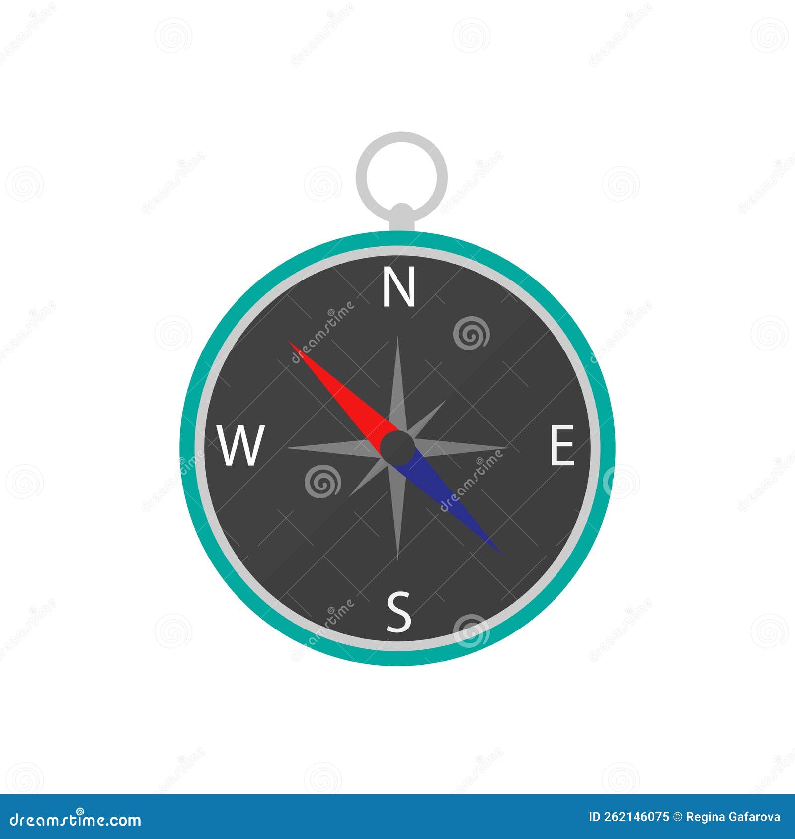 Vector Flat Compass for Web, Navigation Icon on White Background Stock ...