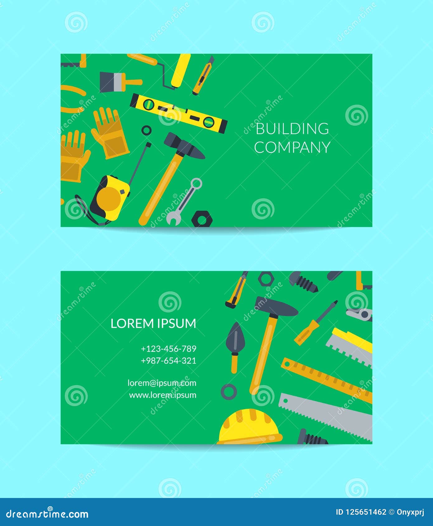Vector Flat Construction Tools Business Card Stock Vector ...