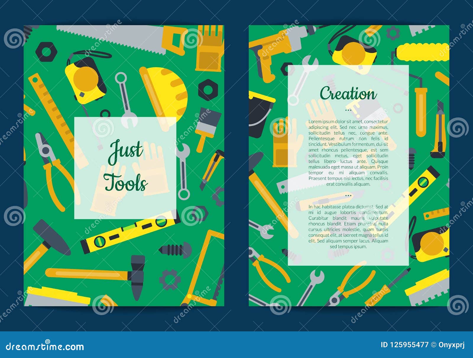 Vector Flat Construction Tools Card or Flyer Template Illustration ... Vector Flat Construction Tools Card or Flyer Template Illustration ...