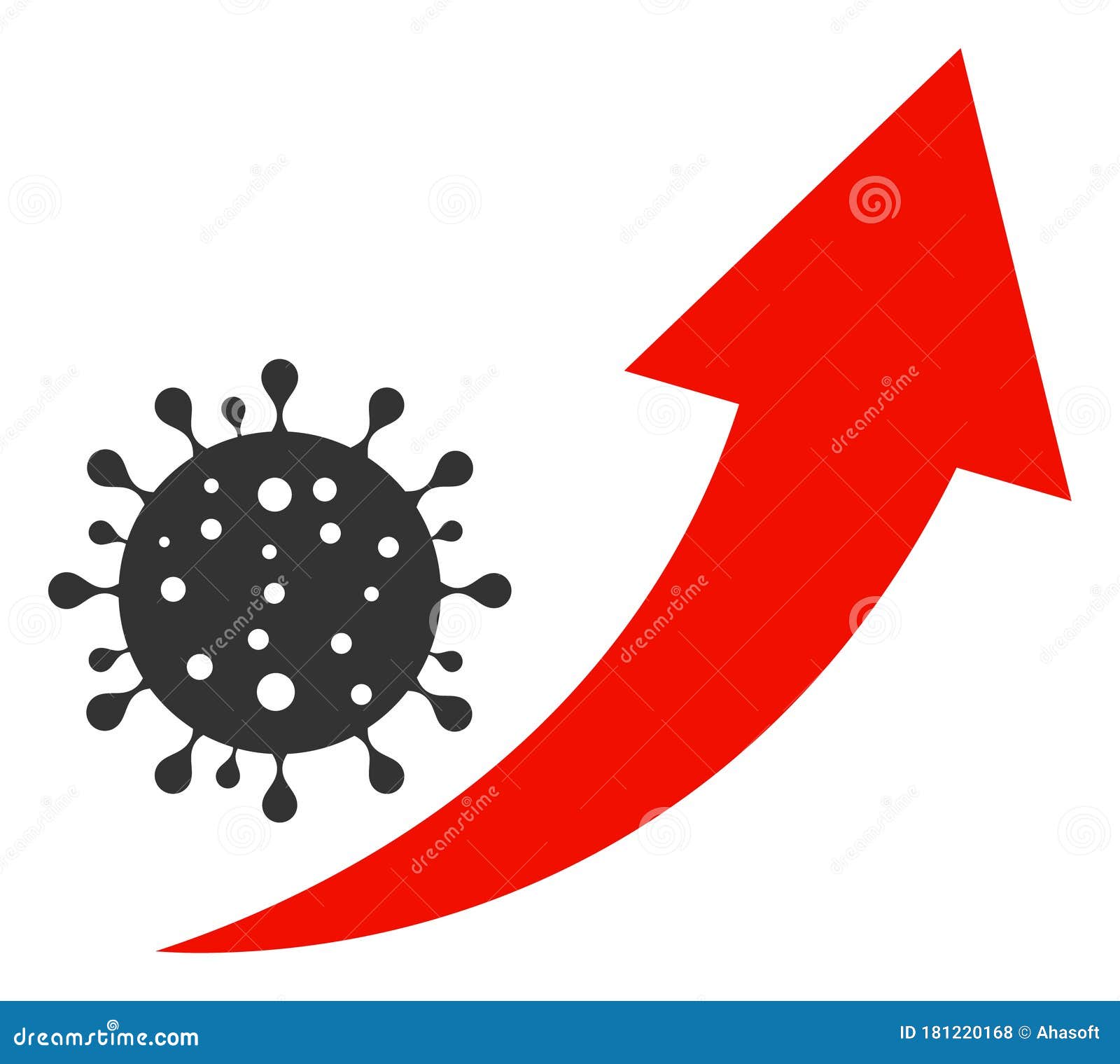Vector Flat Coronavirus Exponential Growth Icon Stock Illustration ...