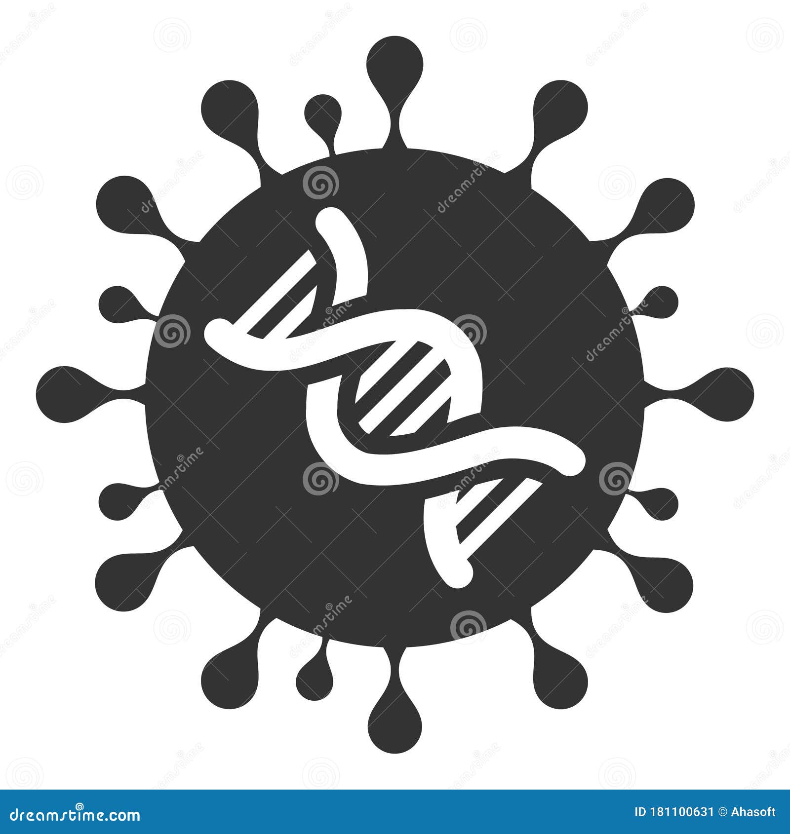 Vector Flat Coronavirus Genome Icon Stock Vector - Illustration of ...