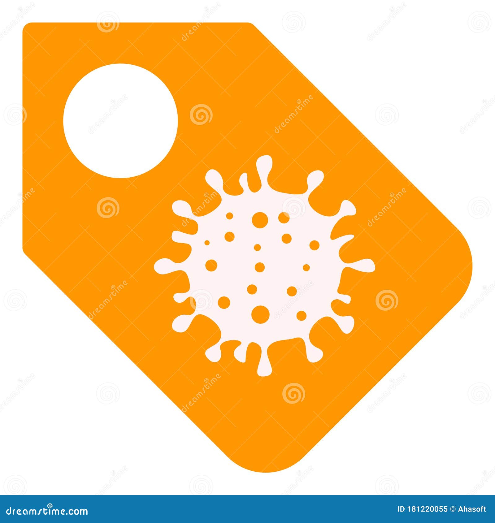 Vector Flat Coronavirus Tag Icon Stock Illustration - Illustration of ...