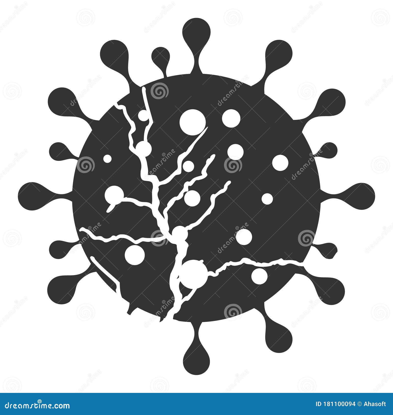 Vector Flat Corrupted Coronavirus Icon Stock Vector - Illustration of ...