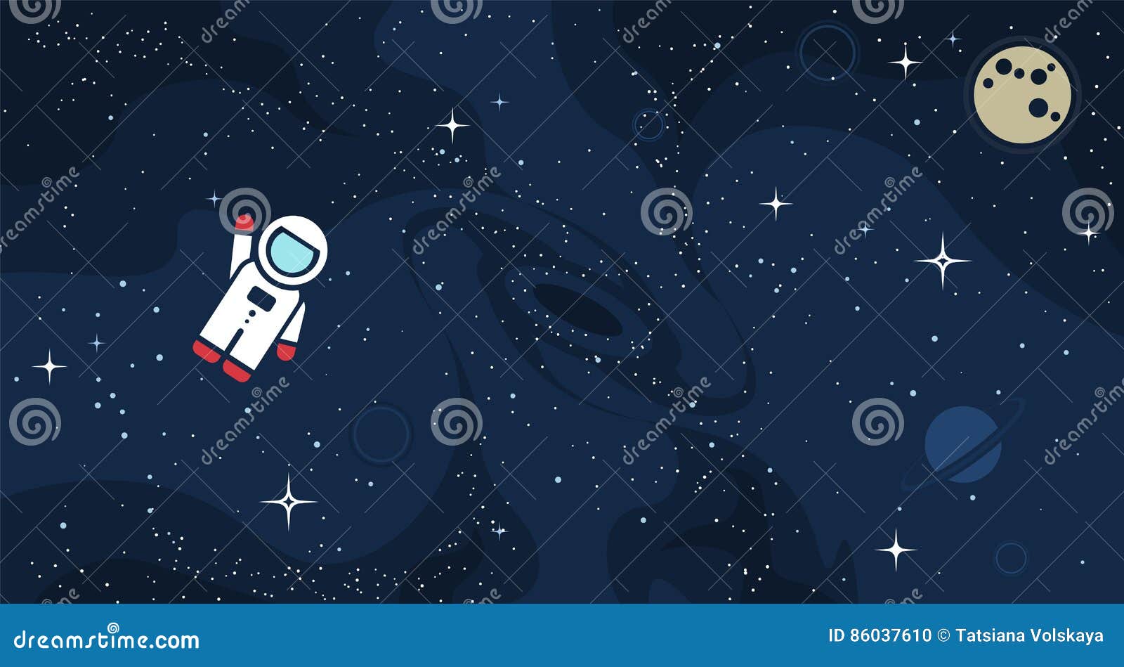 Vector Flat Cosmos Design Background Stock Vector - Illustration of ...