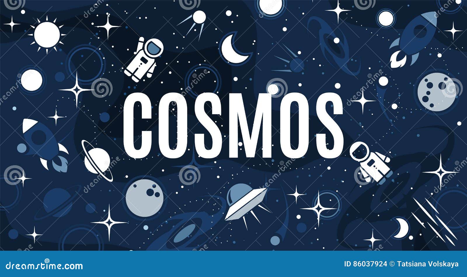 Vector Flat Cosmos Design Background Stock Vector - Illustration of ...