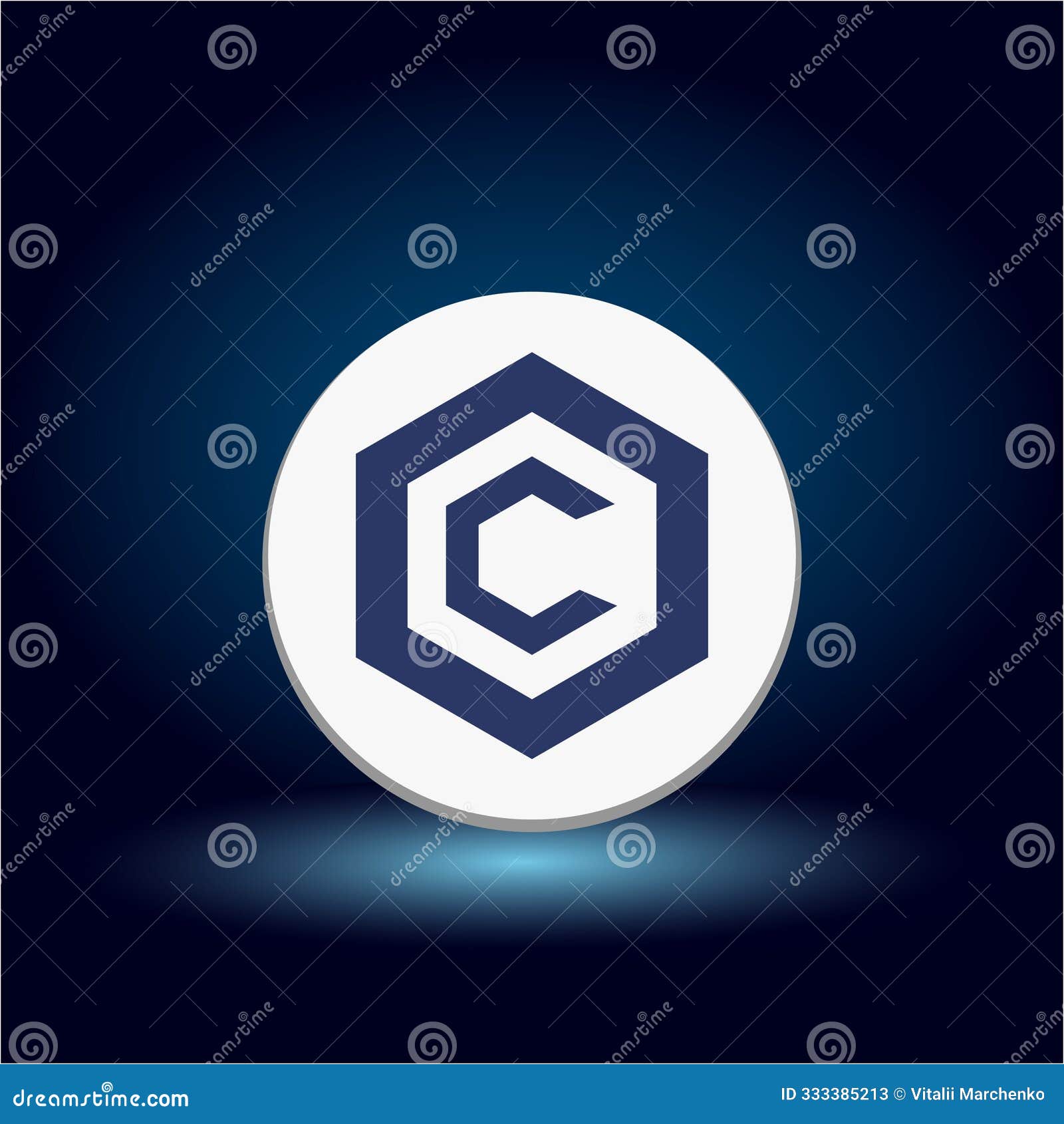 Vector Flat Cronos CRO Token Symbol on Blue Background Editorial Stock ...