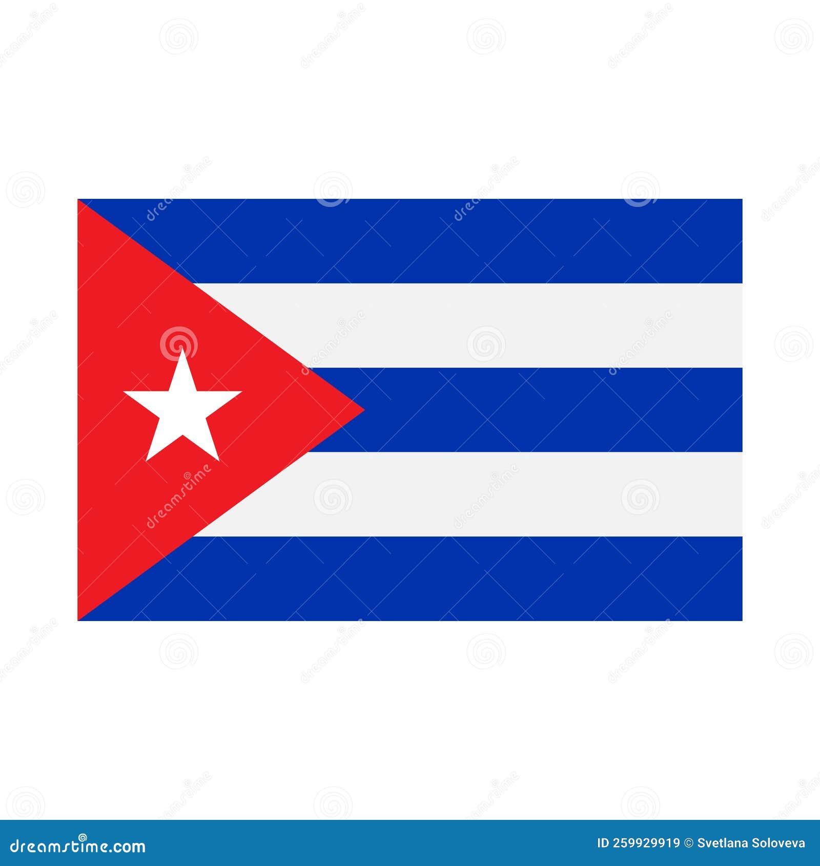 Vector flat Cuba flag stock vector. Illustration of banner - 259929919