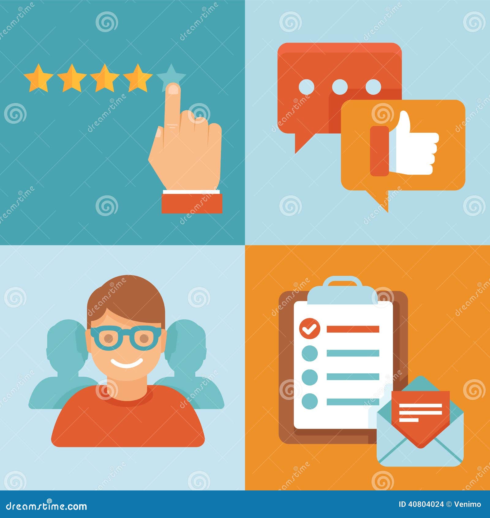 Vector Flat Customer Experience Concepts Stock Vector - Illustration of ...