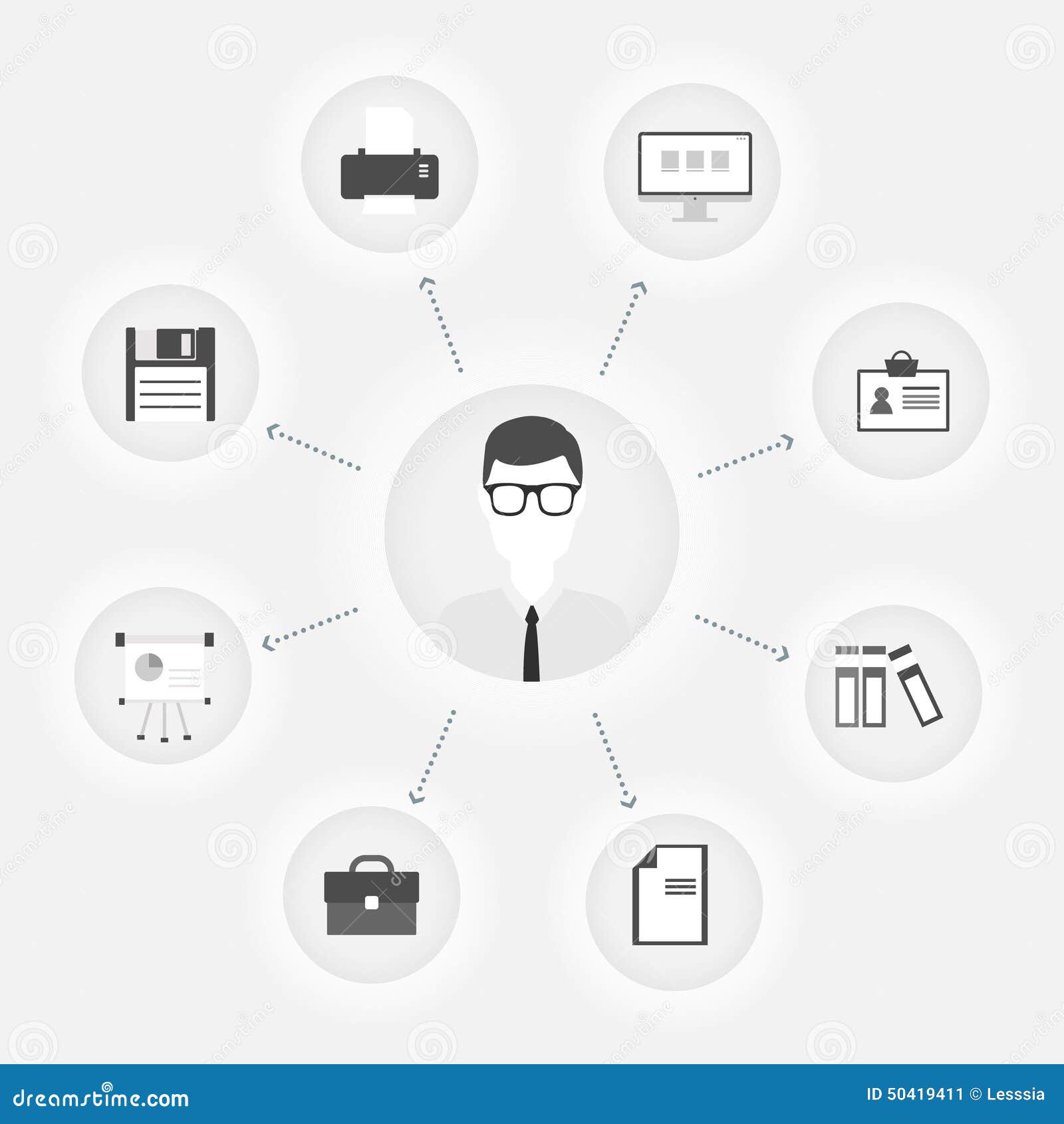 Vector Flat Customer Office Concept Stock Vector - Illustration of icon ...