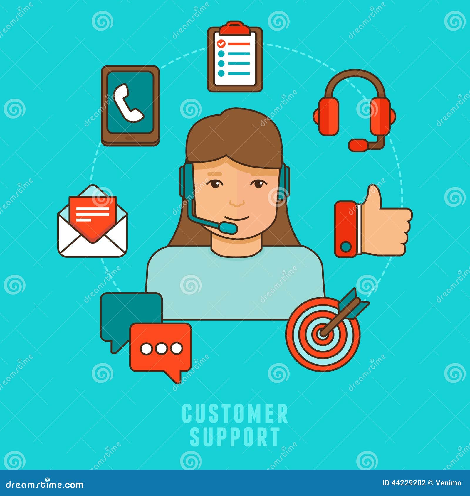 Vector Flat Customer Service Concept Stock Vector - Illustration of ...