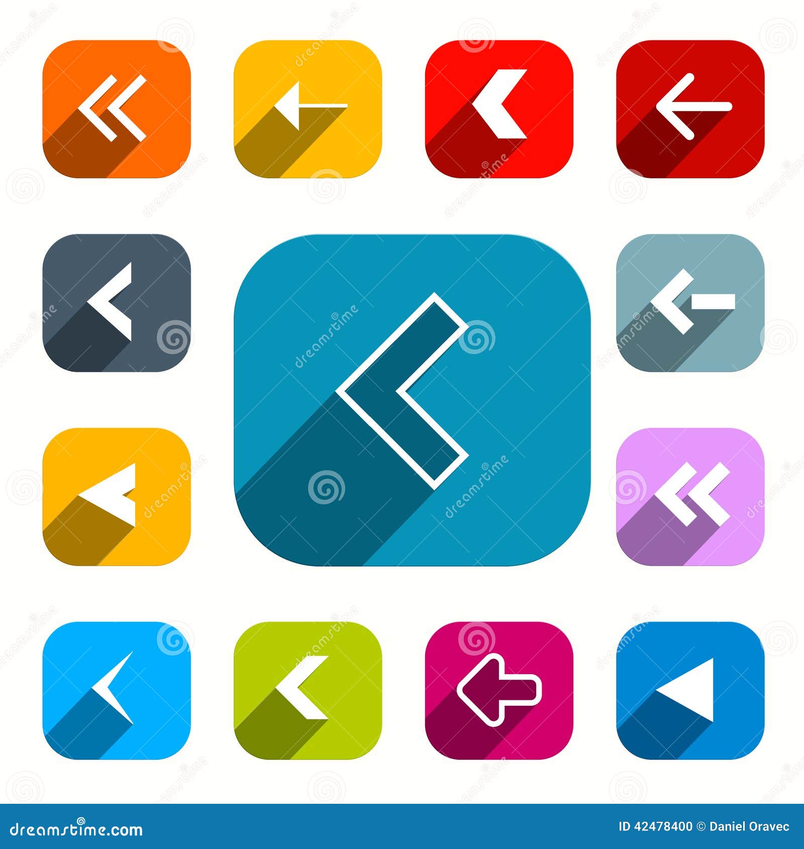 Vector Flat Design Arrows Set Stock Vector - Illustration of icon ...