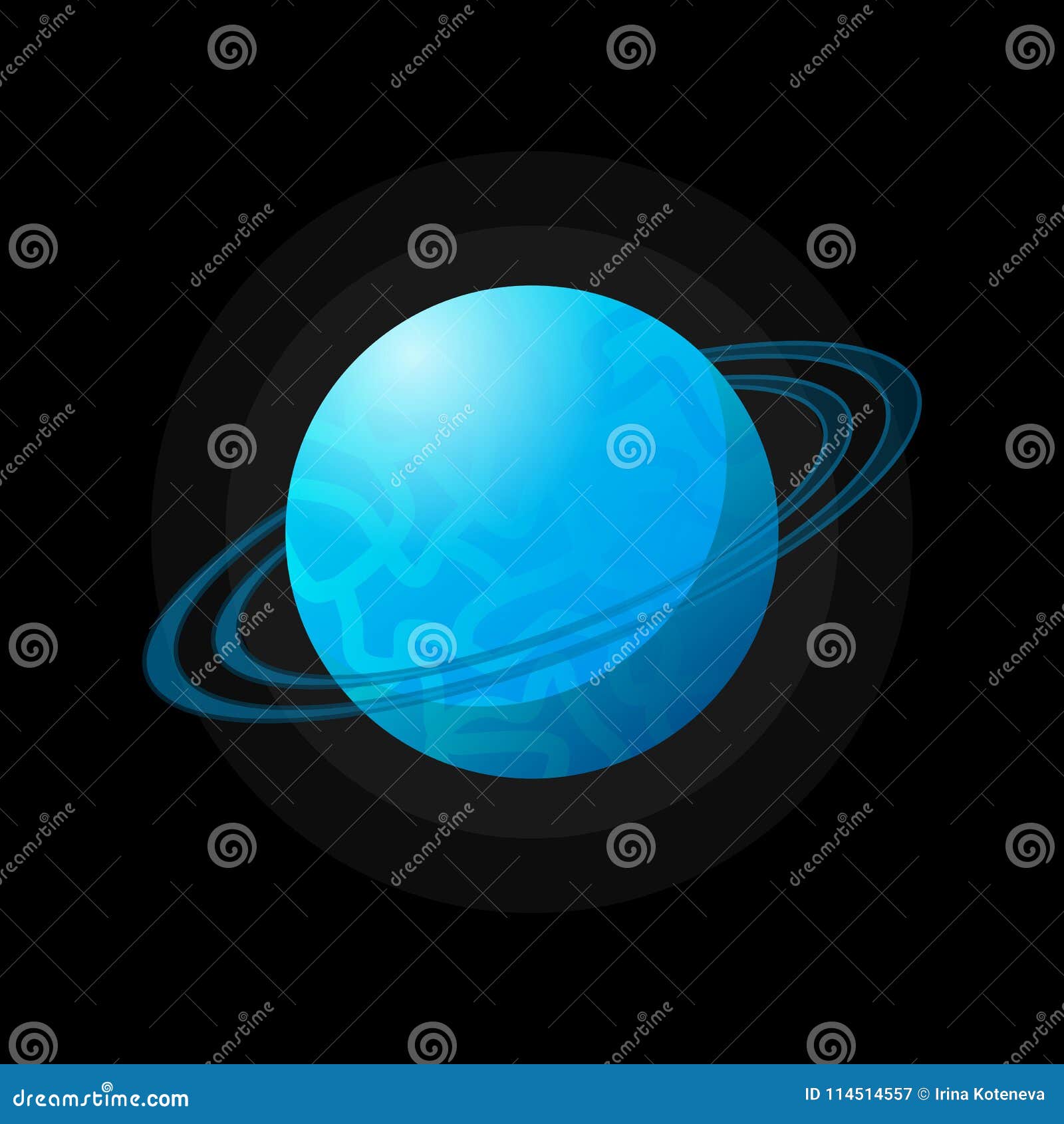 Blue Space Planet with Rings Stock Vector - Illustration of solar ...
