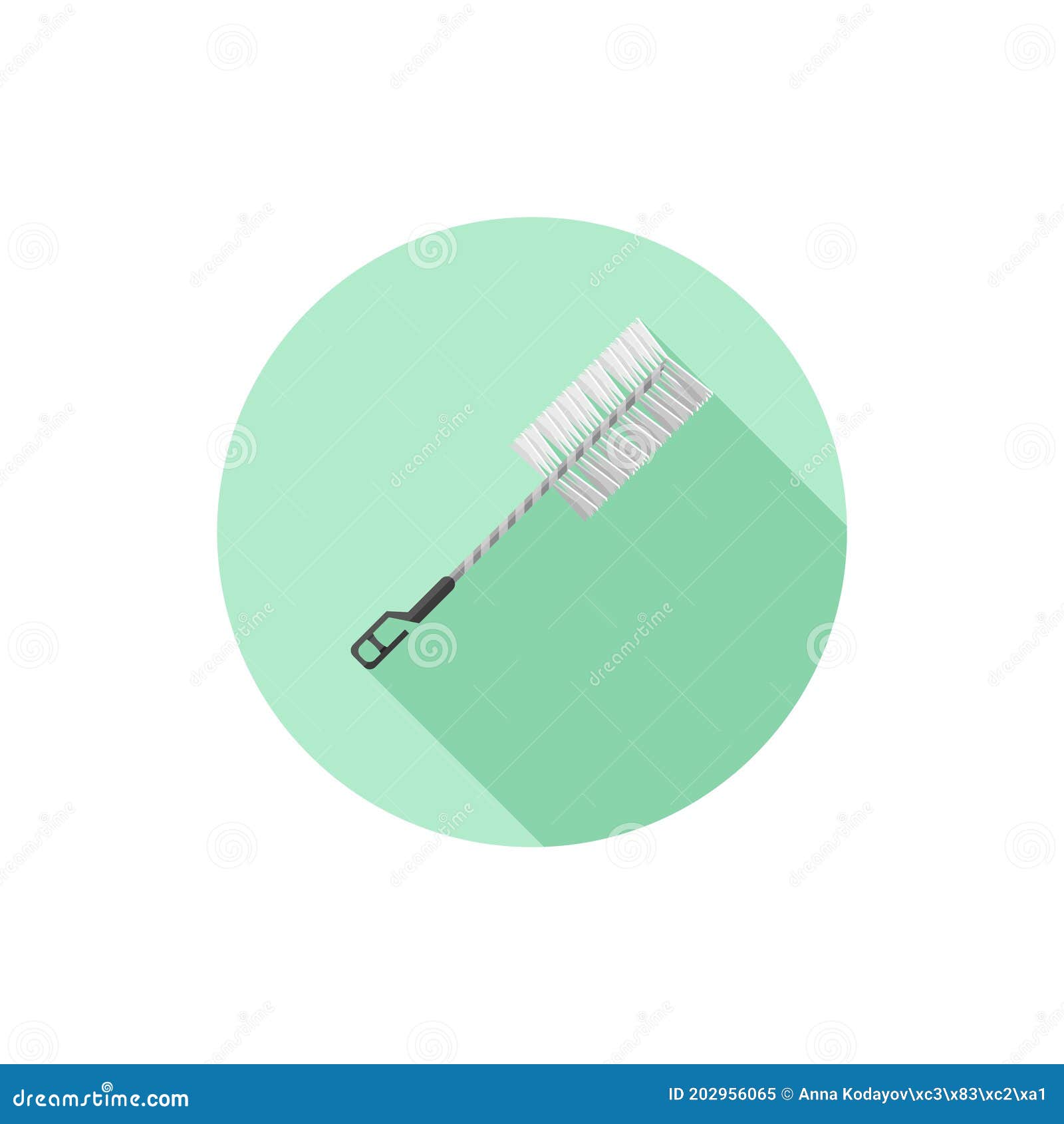 Vector Flat Design Bottle Brush Stock Vector - Illustration of bucket ...