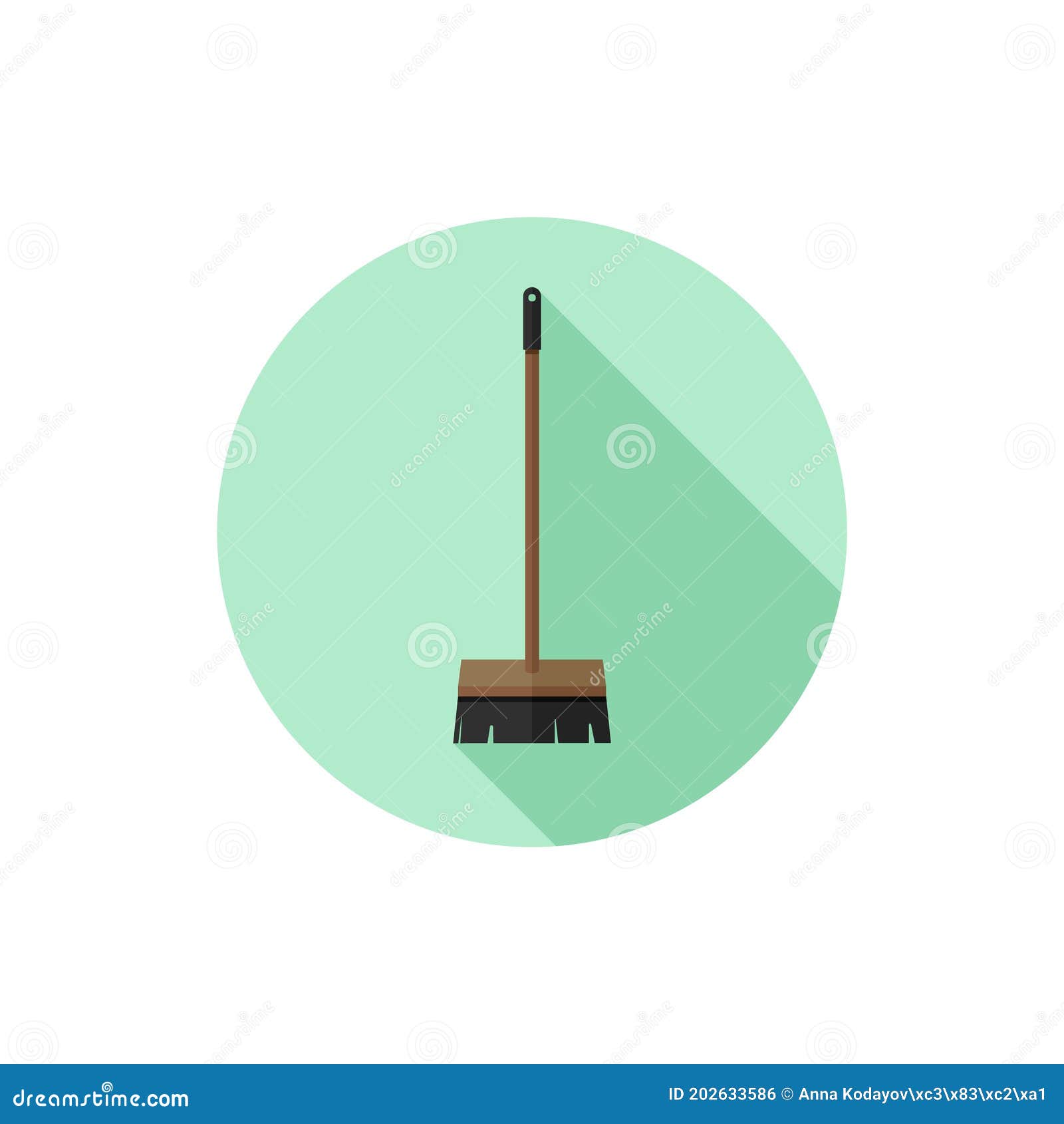 Vector Flat Design Broom stock vector. Illustration of brown - 202633586
