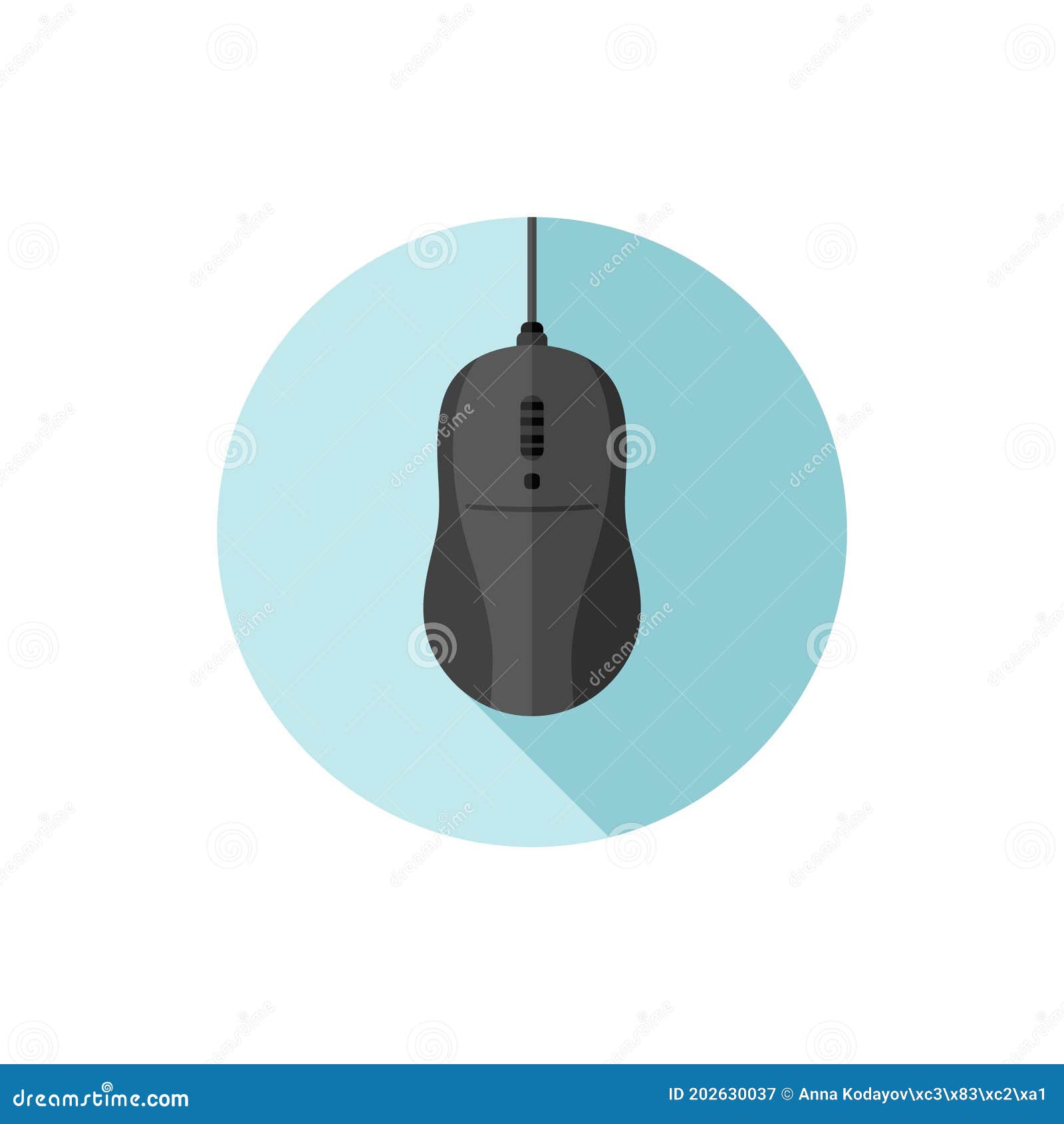 Vector Flat Design Computer Mouse Stock Vector - Illustration of device ...