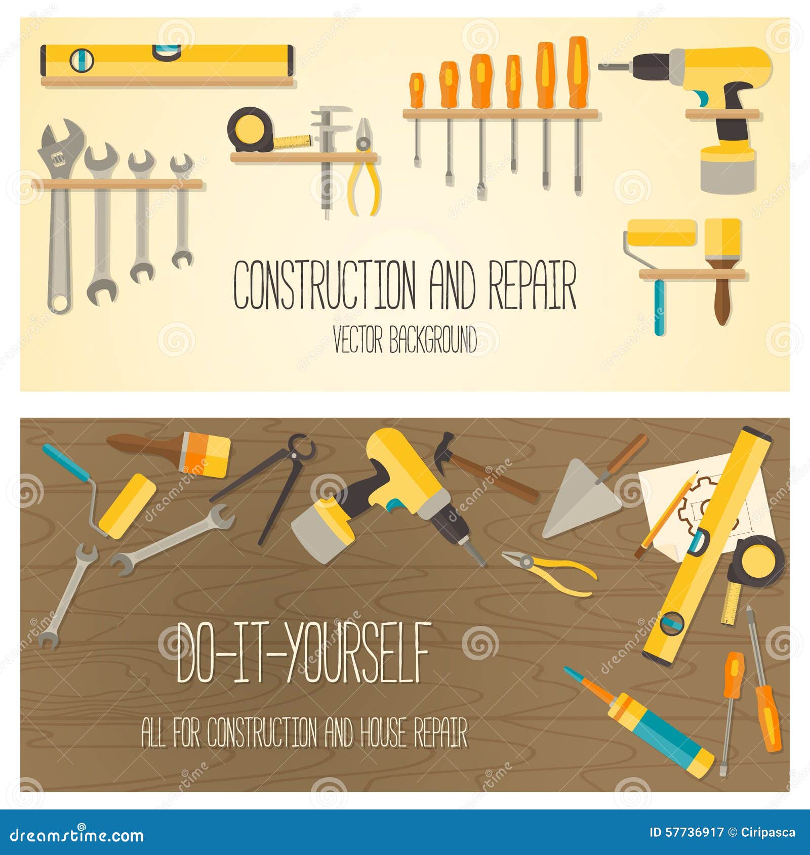Vector Flat Design DIY and Home Renovation Tools Stock Vector ...