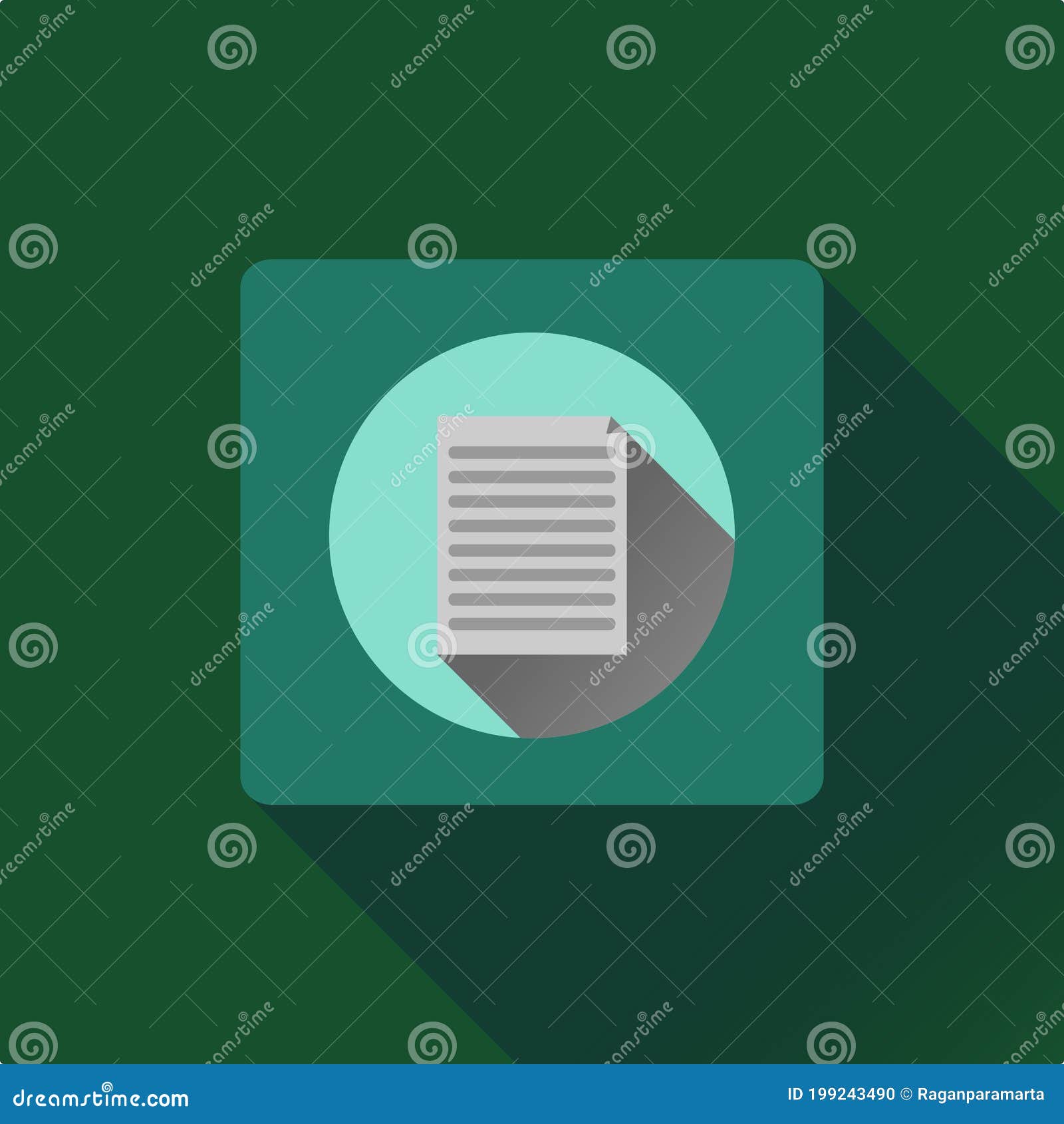 Vector Flat Design Document Icon with Green Background Stock Vector ...