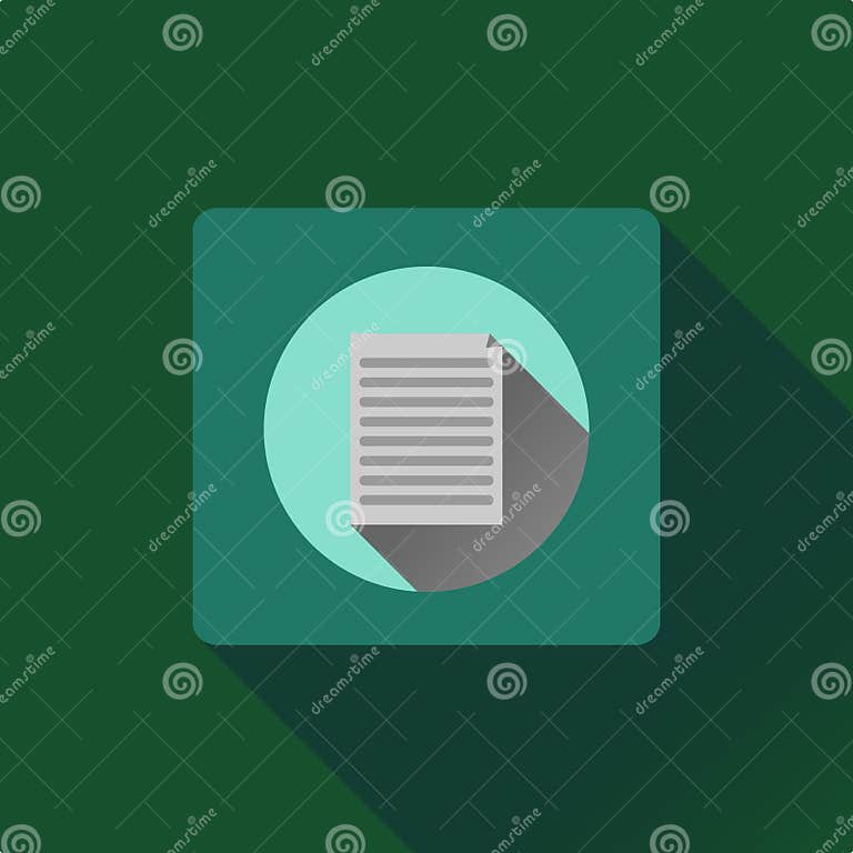Vector Flat Design Document Icon with Green Background Stock Vector ...