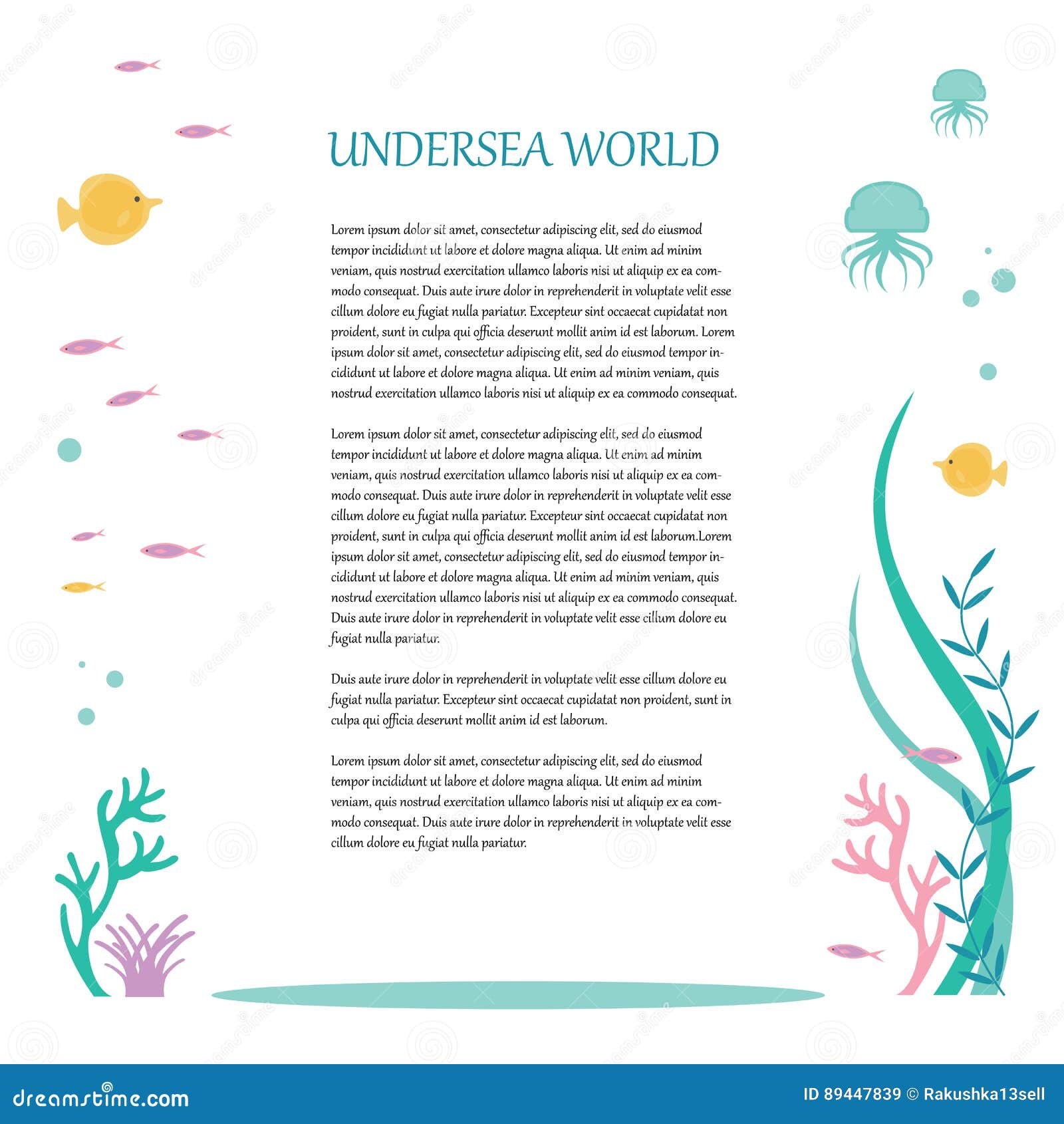 Vector Flat Design of Elements the Underwater World. Illustration of ...