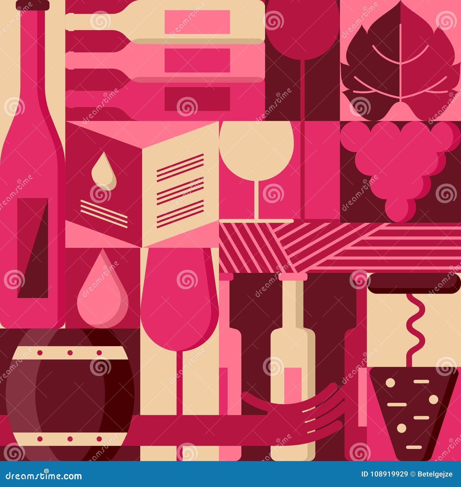 Vector Flat Design Elements for Wine List, Label, Packaging, Bar Menu ...