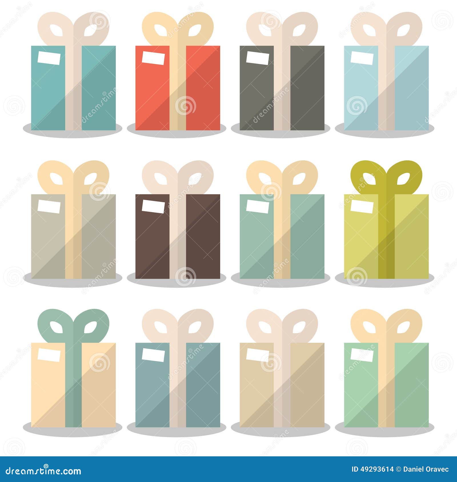 Vector Flat Design Gift Boxes Set Stock Vector - Illustration of ...