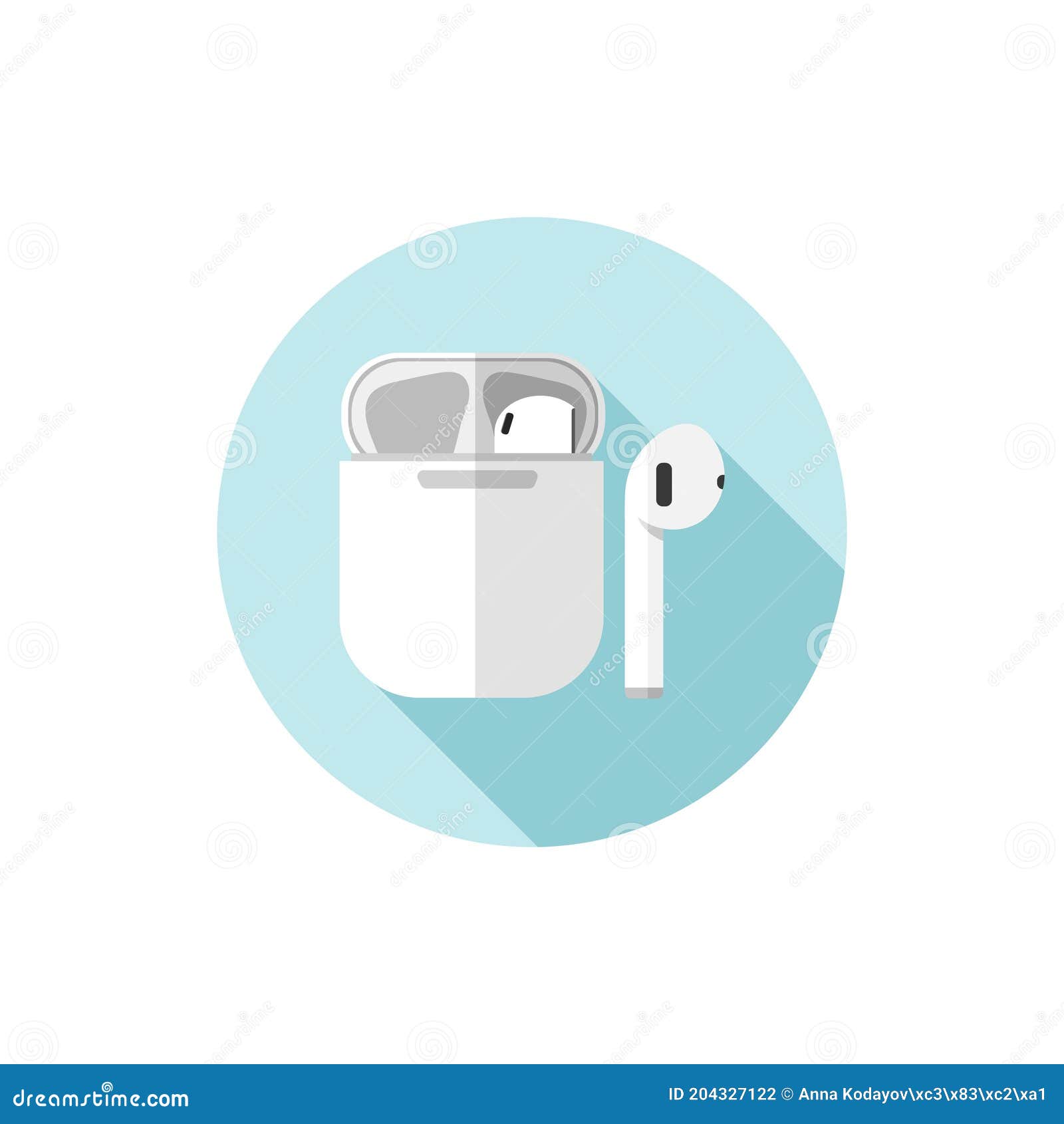 Vector Flat Design Icon Airpods Stock Vector - Illustration of ...