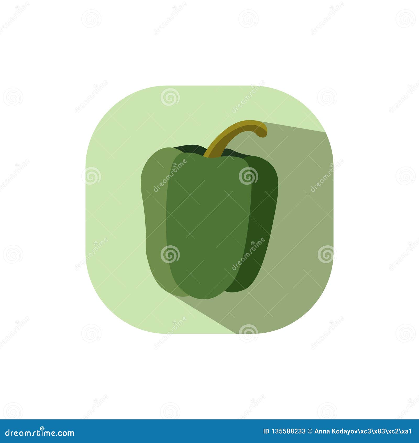 Flat design Green Capsicum stock illustration. Illustration of fruits ...