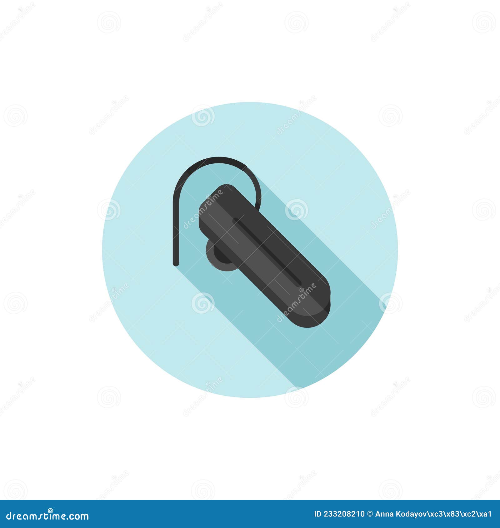 Vector Flat Design Icon Handsfree Stock Vector - Illustration of ...