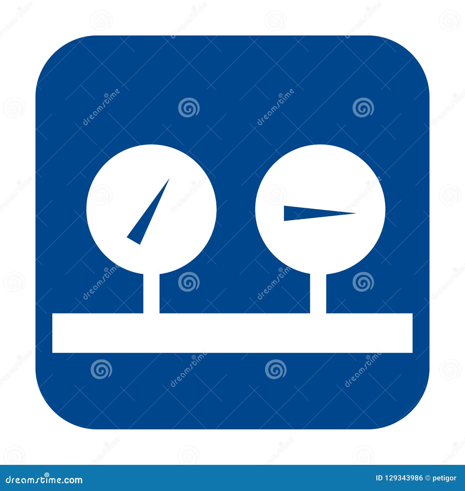 Vector Flat Design Icon of Manometer. Stock Vector - Illustration of ...