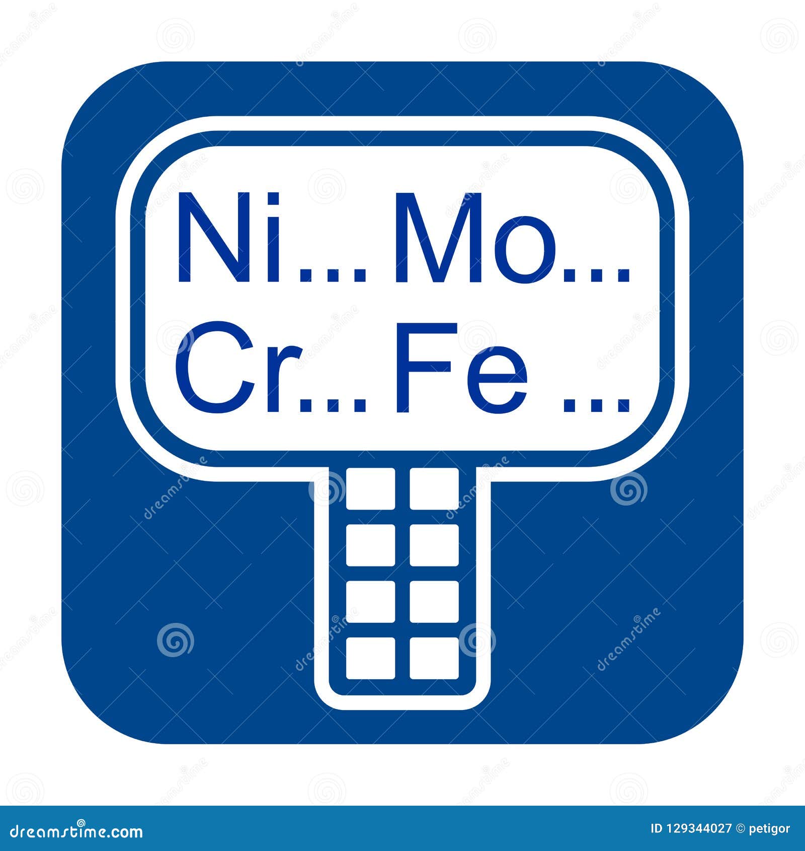 Vector Flat Design Icon of Positive Material Identification. Stock ...