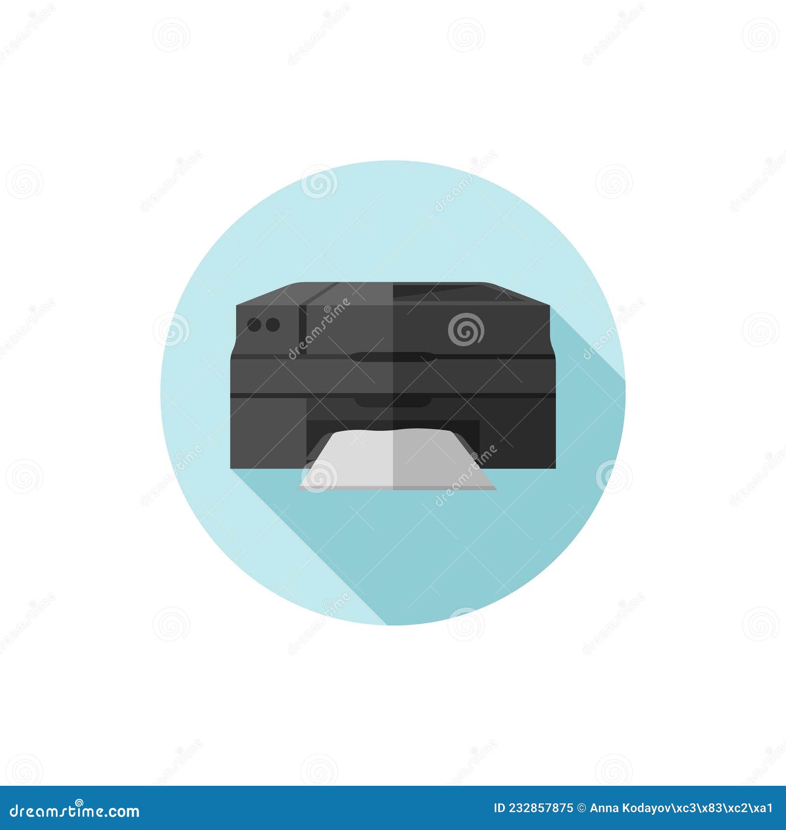 Vector Flat Design Icon Printer Stock Vector - Illustration of business ...