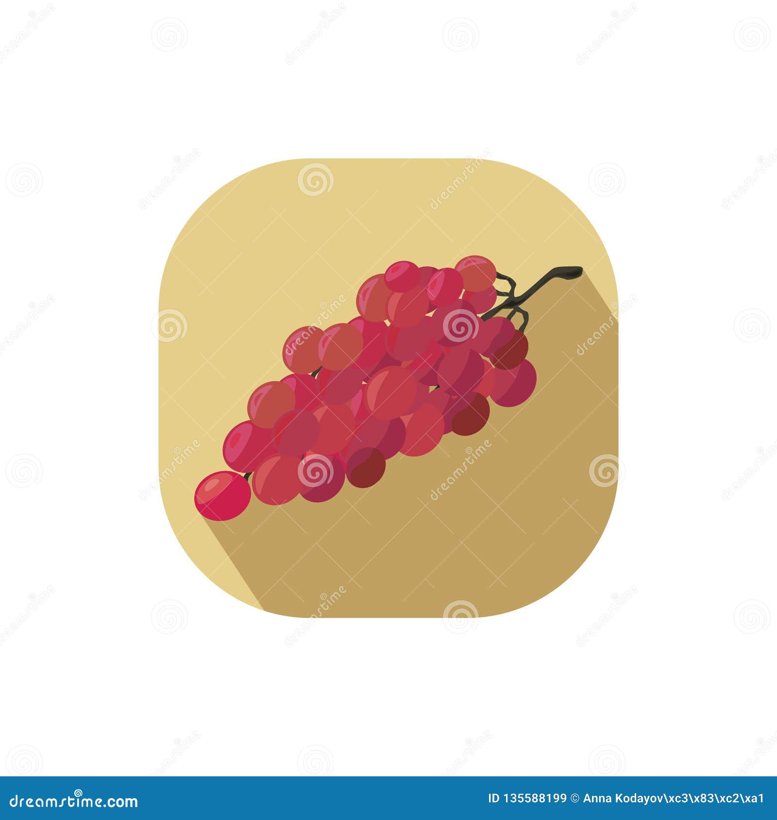 Flat design Red Grapes stock illustration. Illustration of freshness ...